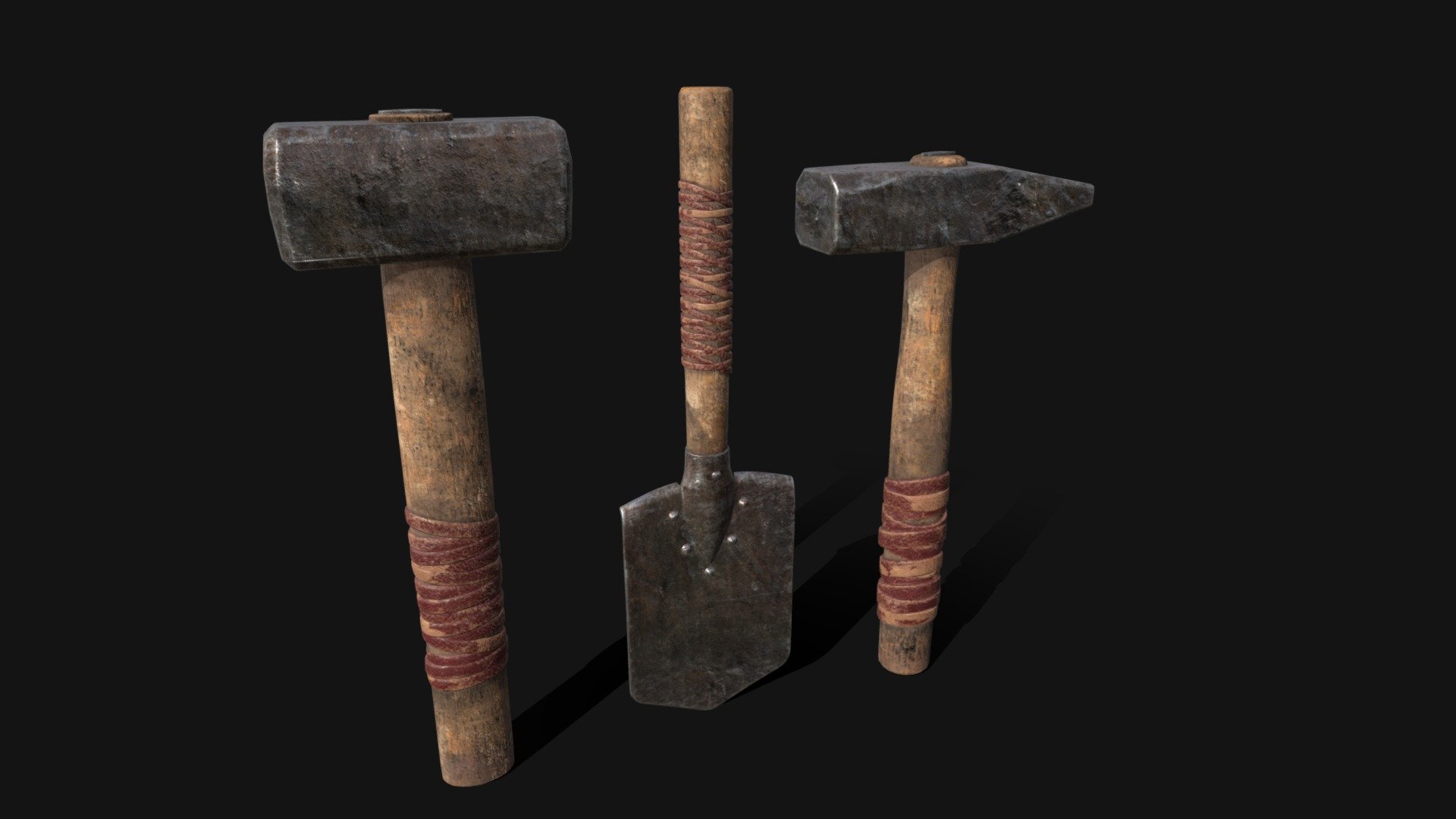 Medieval Hammers and Shovel - Buy Royalty Free 3D model by Clockwork ...