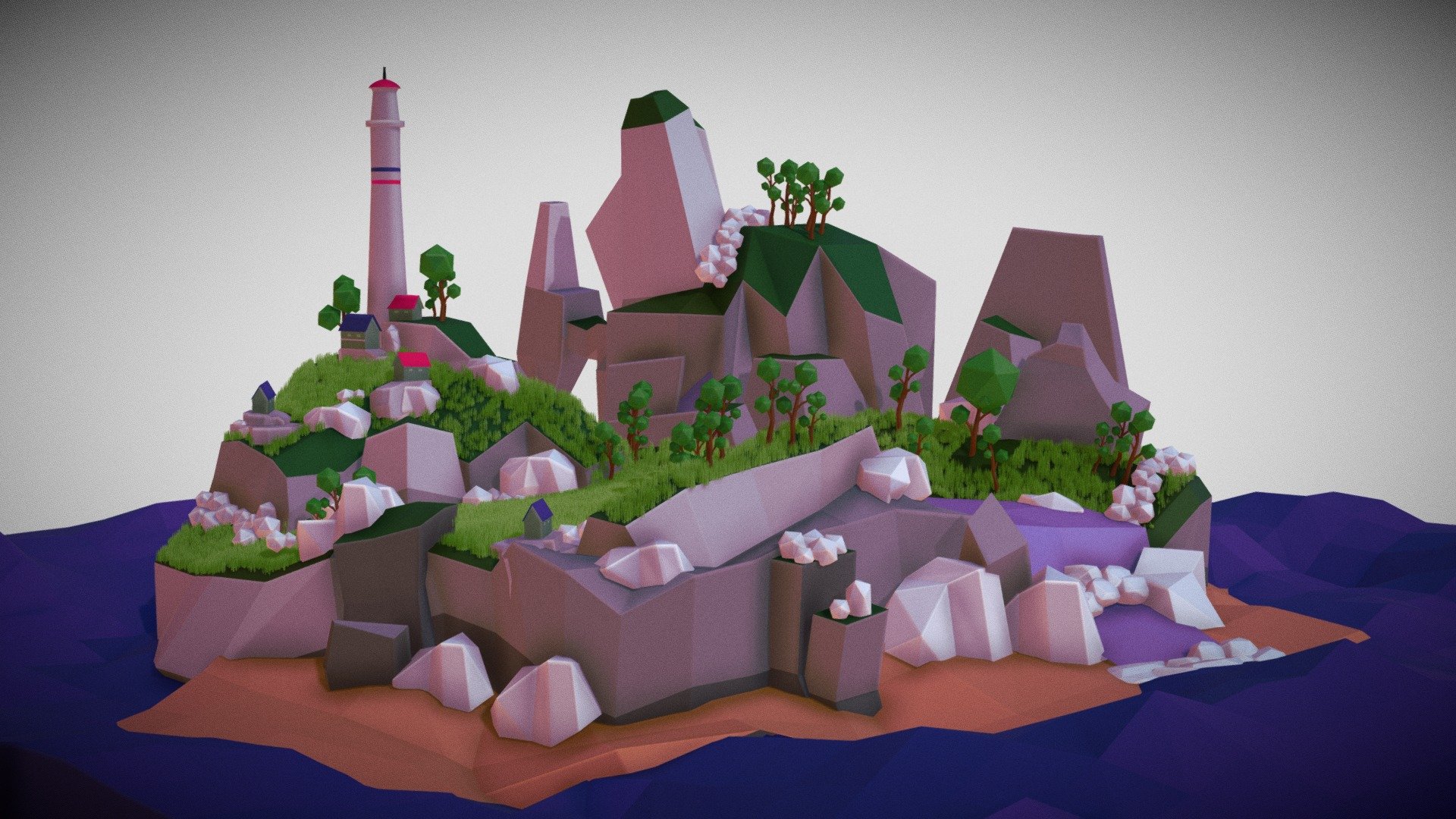 Low poly environment Idea #2 - 3D model by Marius.Radoi [c52b3a4 ...