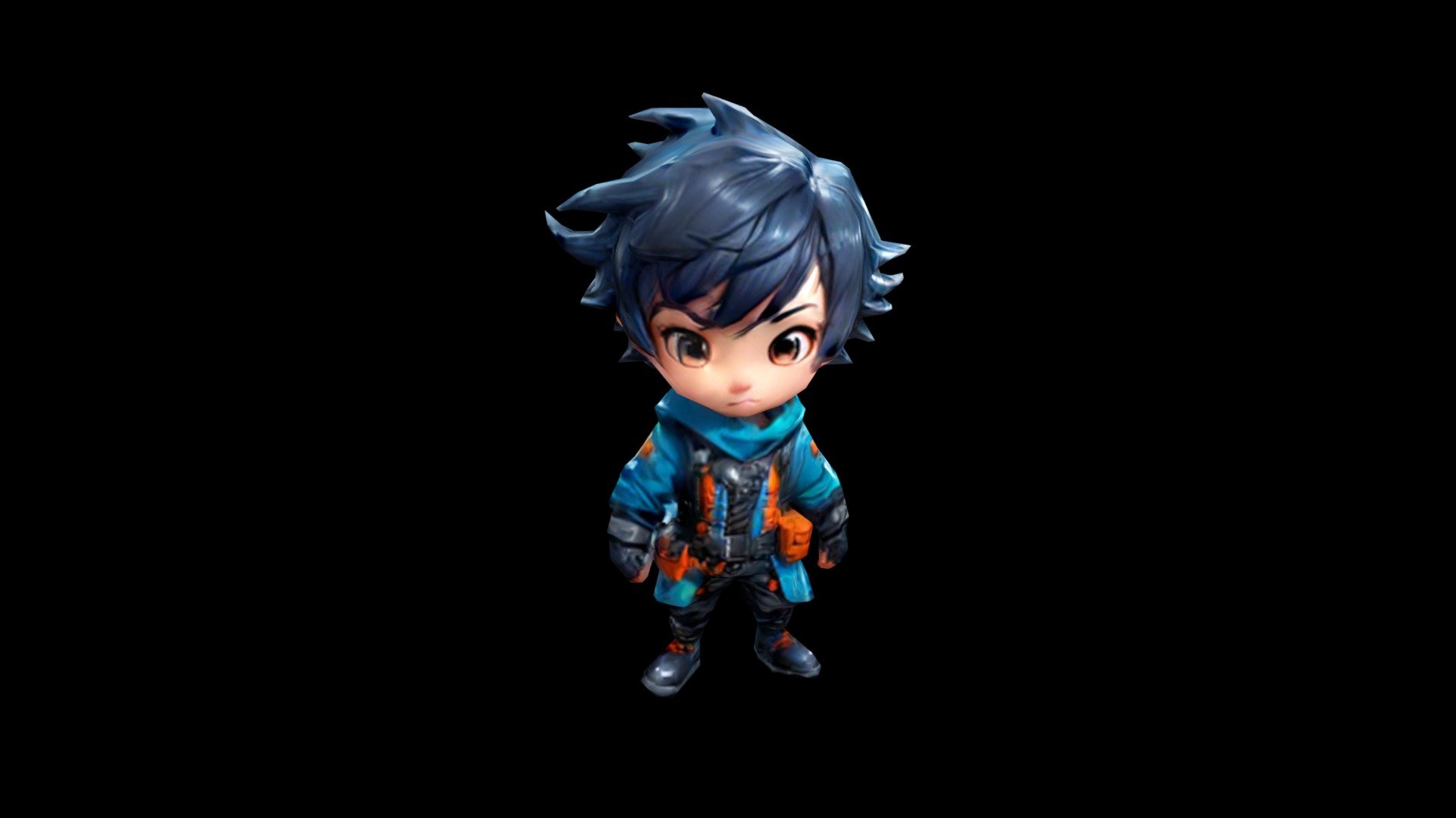 In this image, there is a chibi character with b - Download Free 3D ...