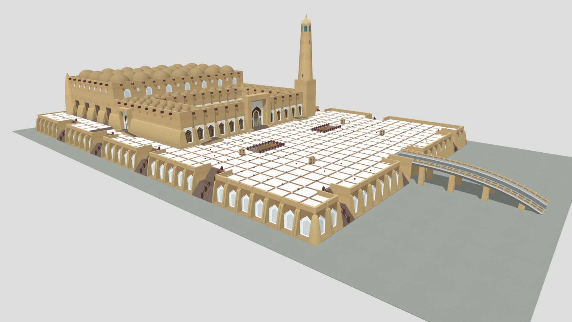 Imam Muhammad Bin Abdulwahhab Mosque 3D Model - 3D model by nuralam018 ...
