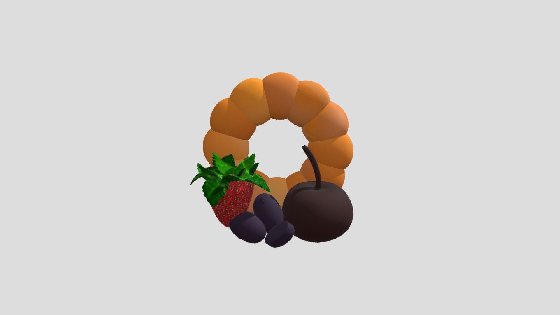 Doughnut And Fruits - Download Free 3D model by Aashna Bisht (@Aashna ...