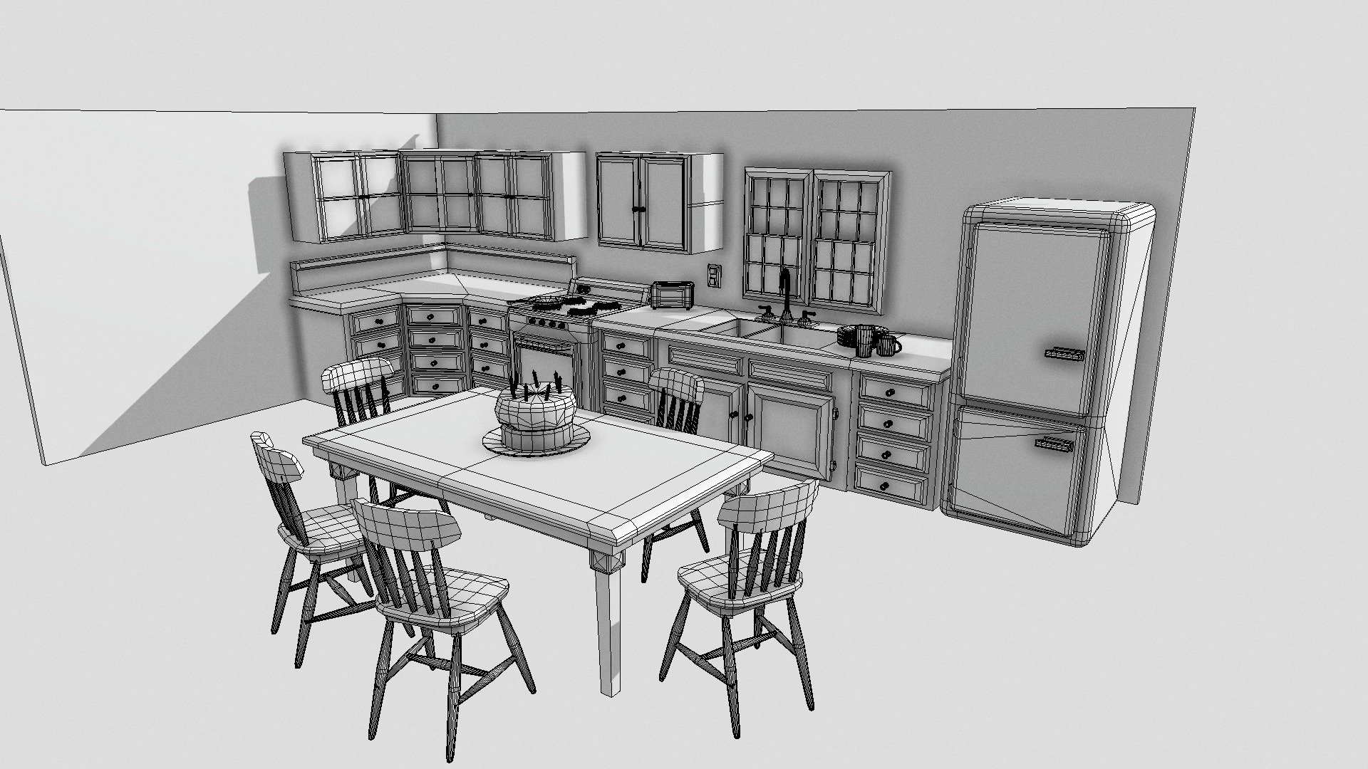 Kitchen Assets Lowpoly Untextured - Download Free 3D model by ...