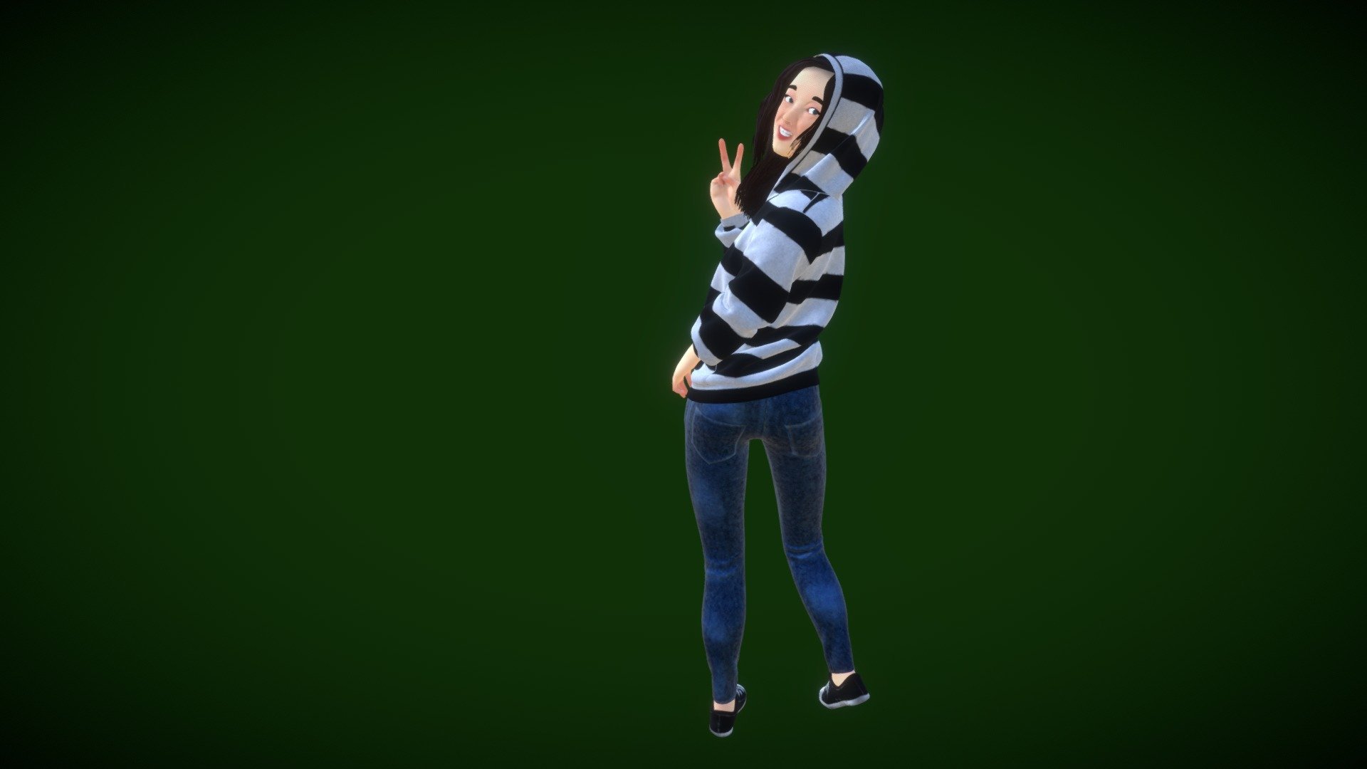 Hoodie Girl - 3D model by Rodney Ruar (@spn-arts) [c55a14f] - Sketchfab