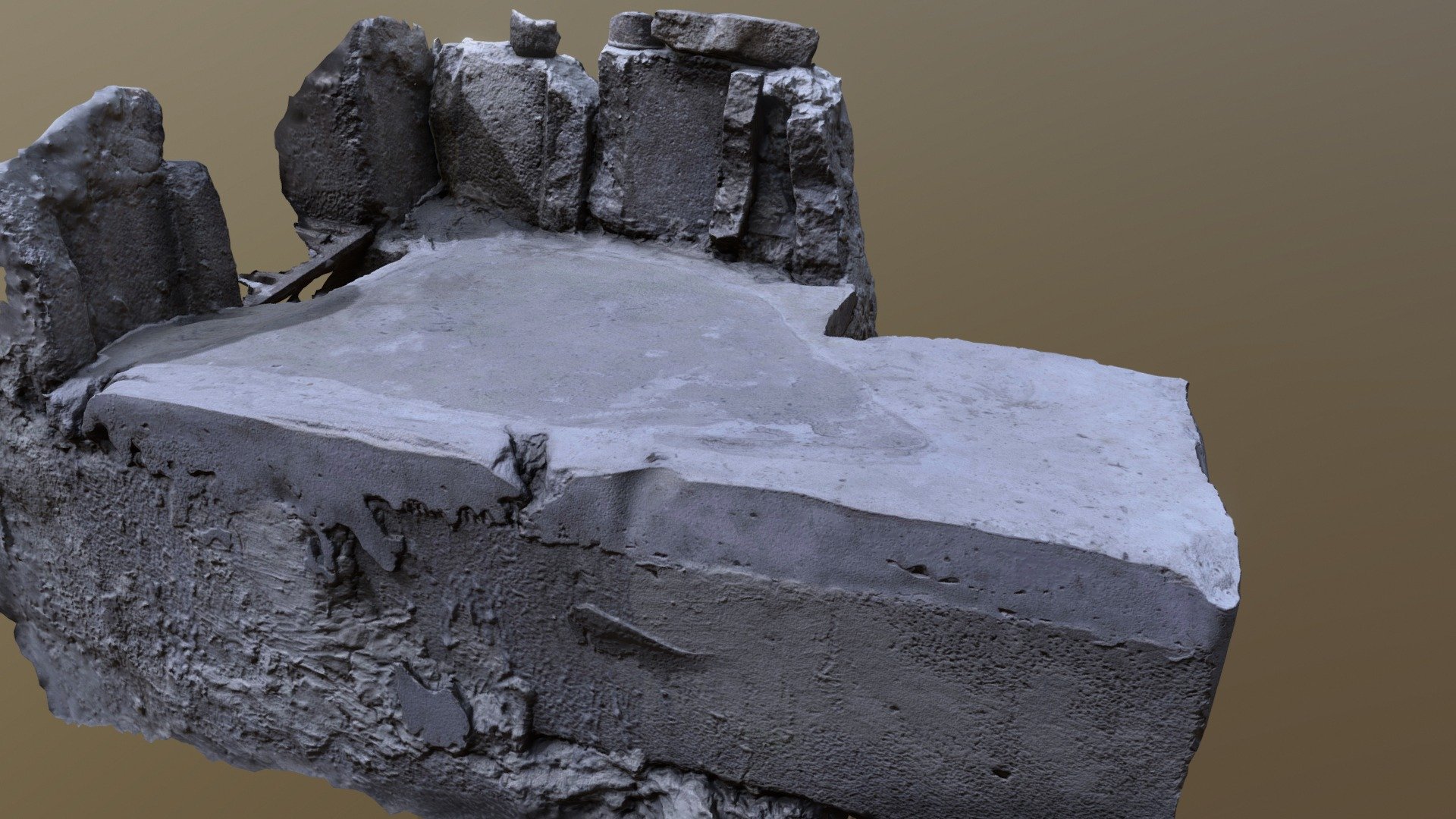 Poorly cast concrete slab (processed 3d scan) - 3D model by Universe UA ...