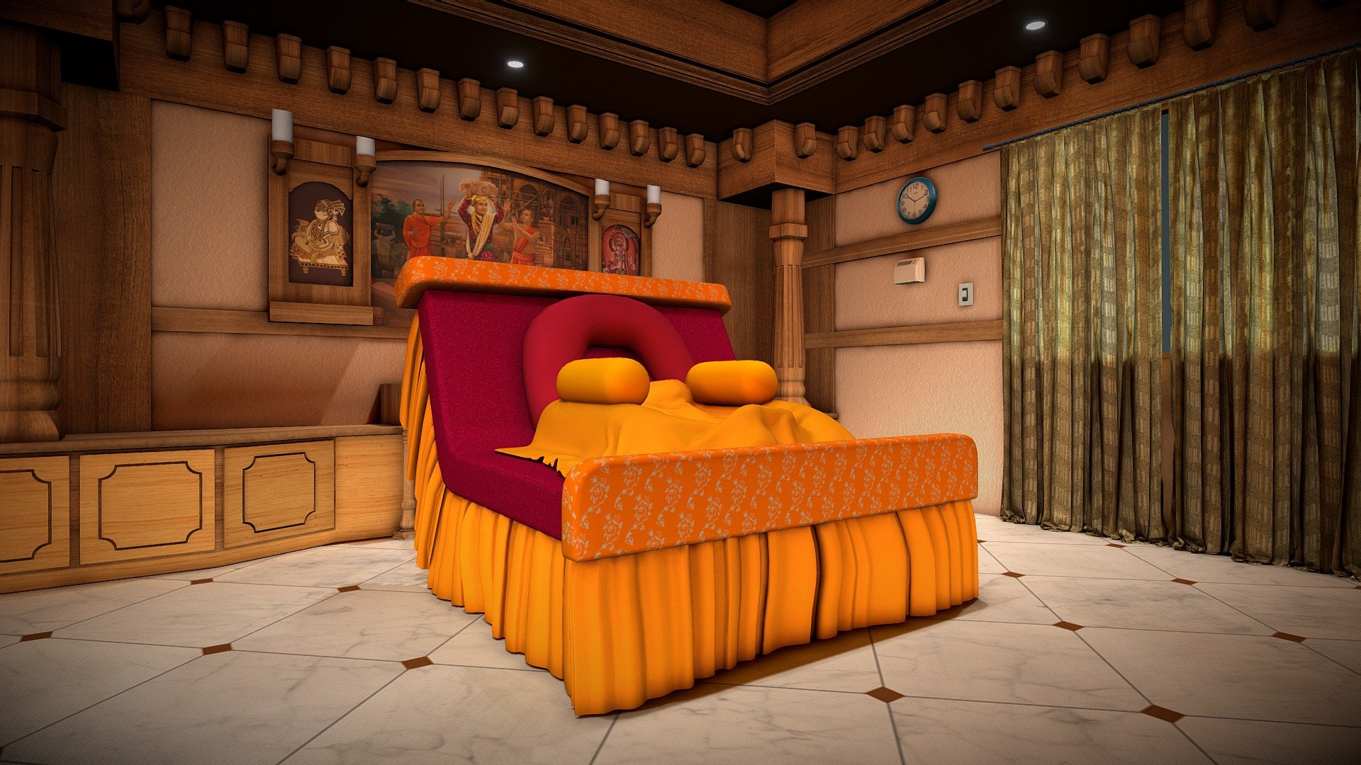 Pramukh Swami Room - 3D model by 9Brainz [c56e293] - Sketchfab