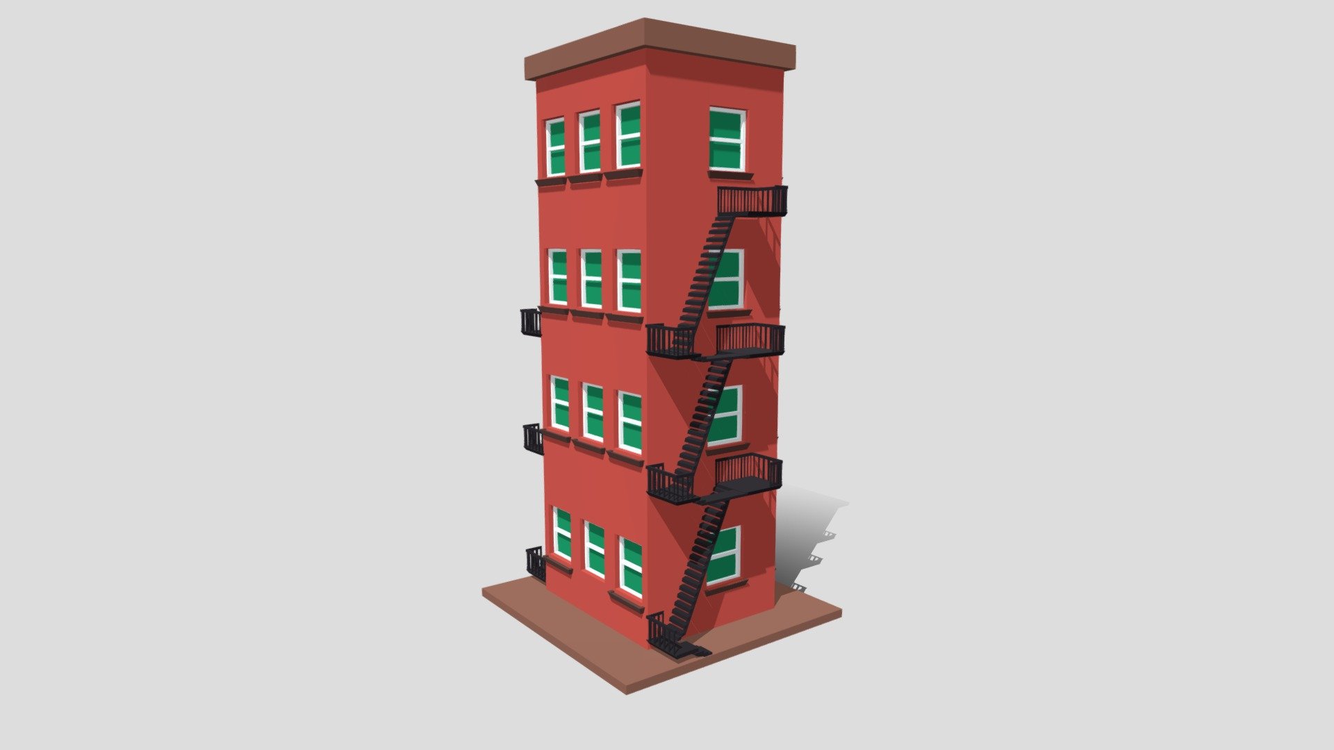 Building with stairs 3D model (NO AI) - Buy Royalty Free 3D model by ...