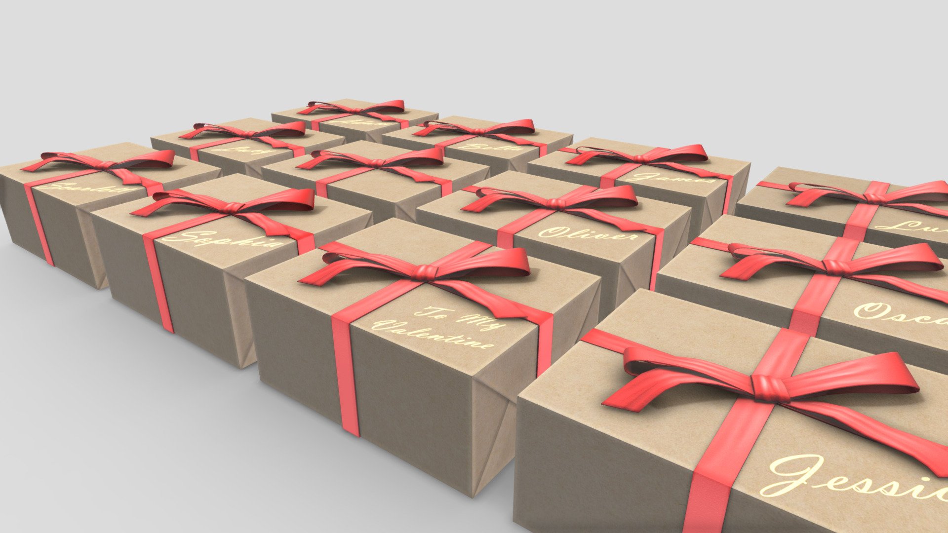 Gift Boxes With Names - Buy Royalty Free 3D model by 3dia [c57310c ...