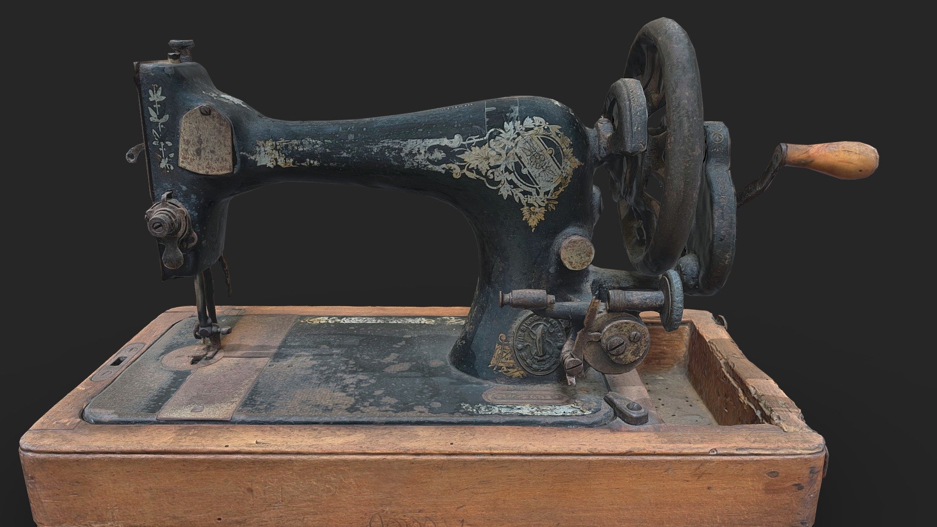 Singer n28 Sewing machine (Hand crank) year 1886 - 3D model by Raiz ...