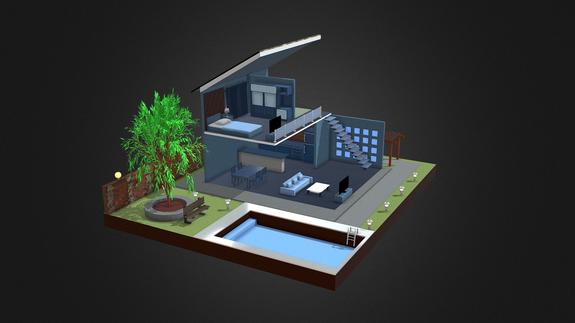 Isomatric Home - Download Free 3D model by supachoke.spc [c57c1d3 ...