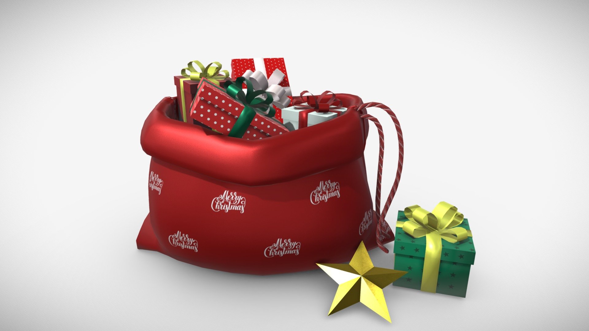 Christmas gift bag (low poly) - Download Free 3D model by Andrey 3D ...