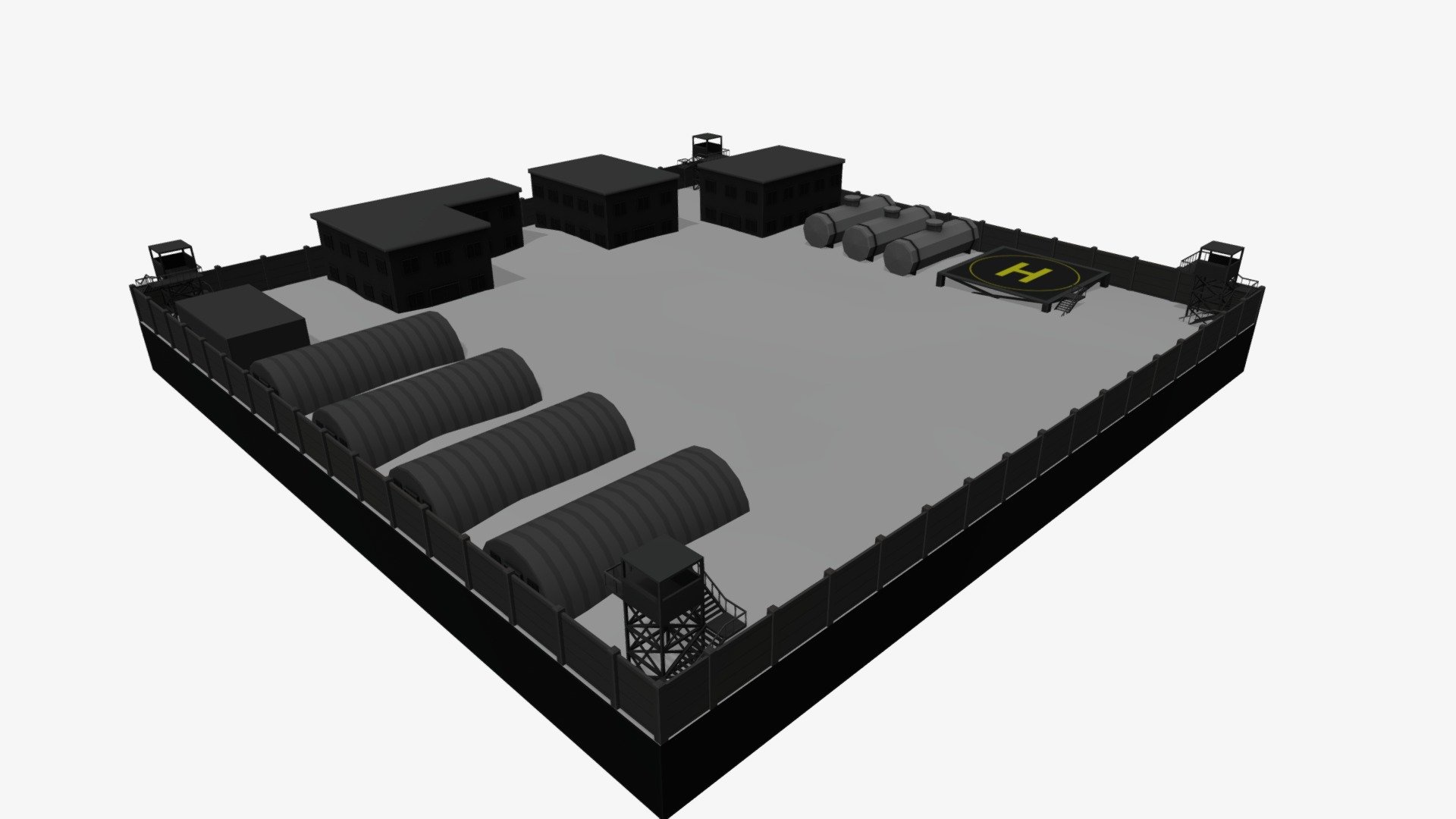 Low Poly Military Outpost - 3D model by samanthacford [c57e61c] - Sketchfab