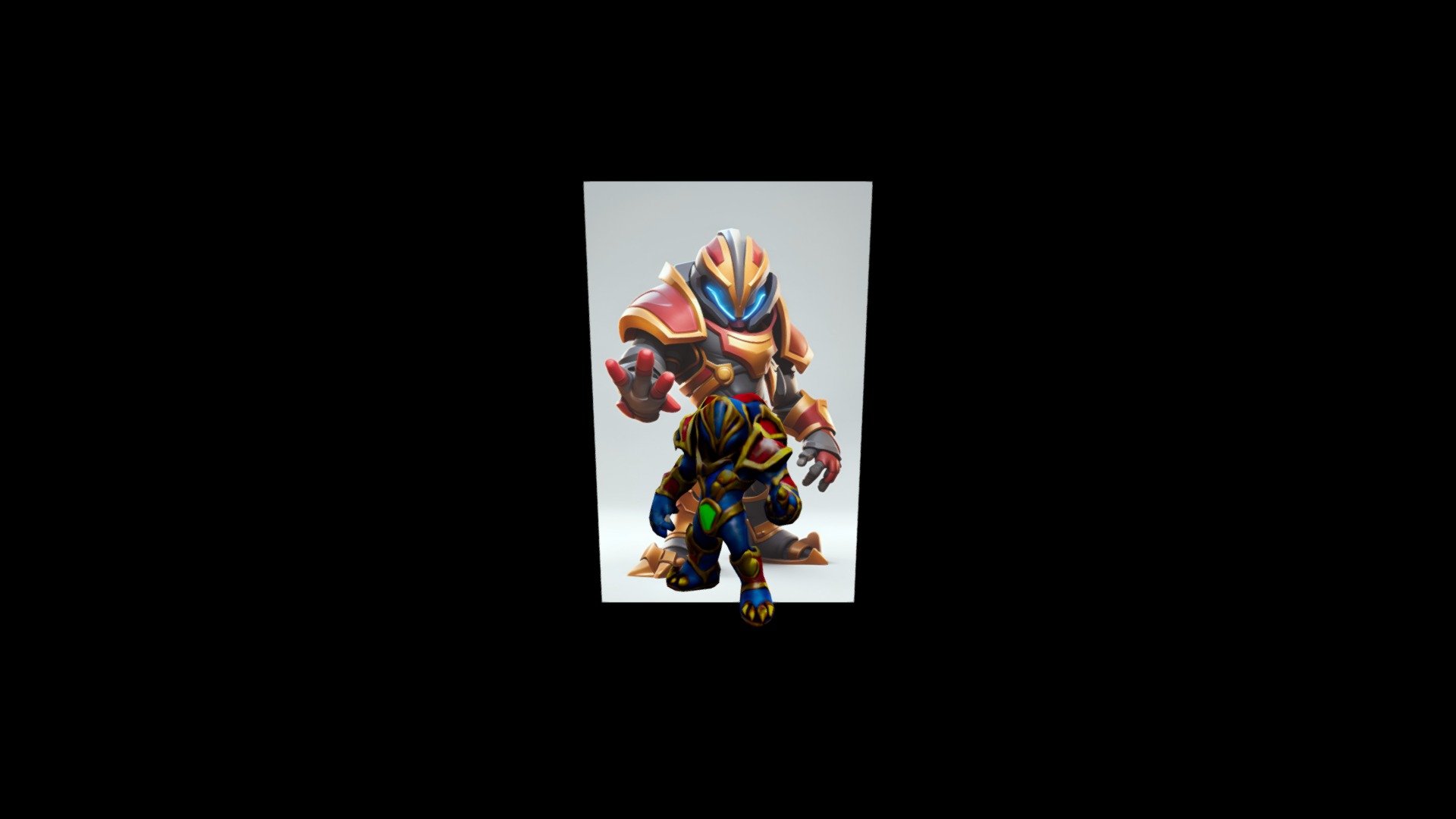 a toy figure of a robot with a red and gold outf - Download Free 3D ...