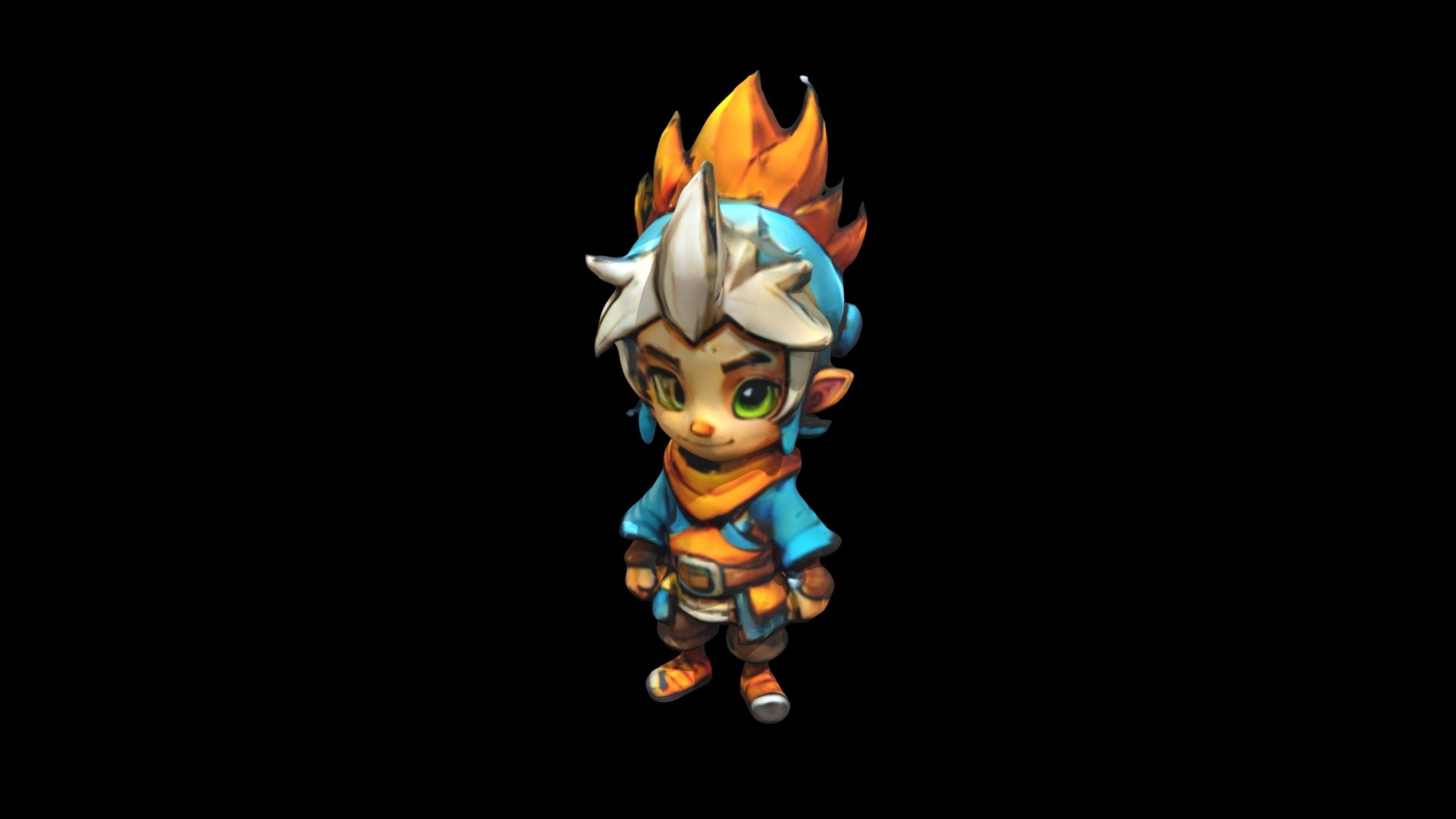 a cartoon character with a belt around his wa - Download Free 3D model ...