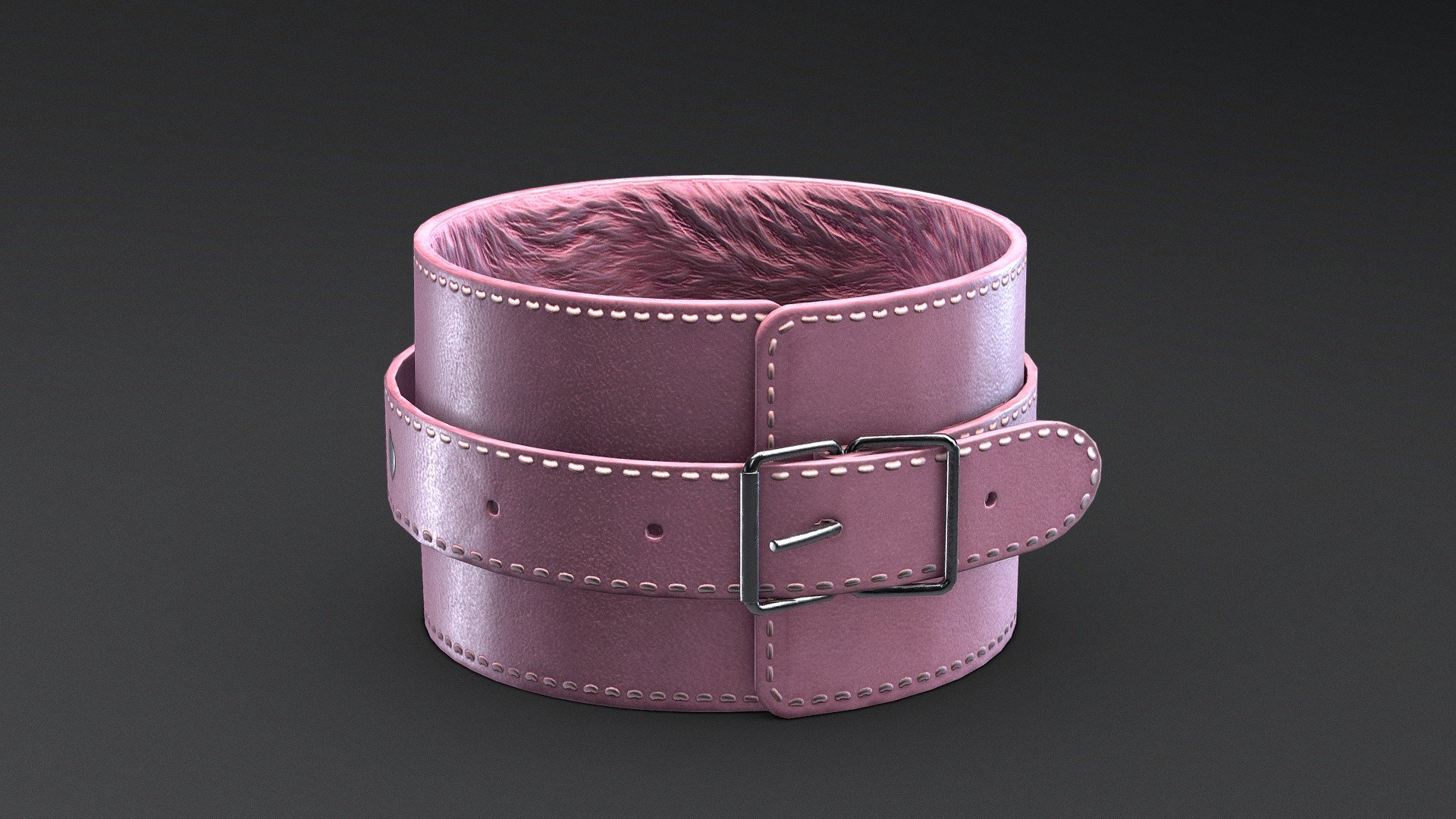Furry leather hand cuff - PBR Game-ready asset - 3D model by ...