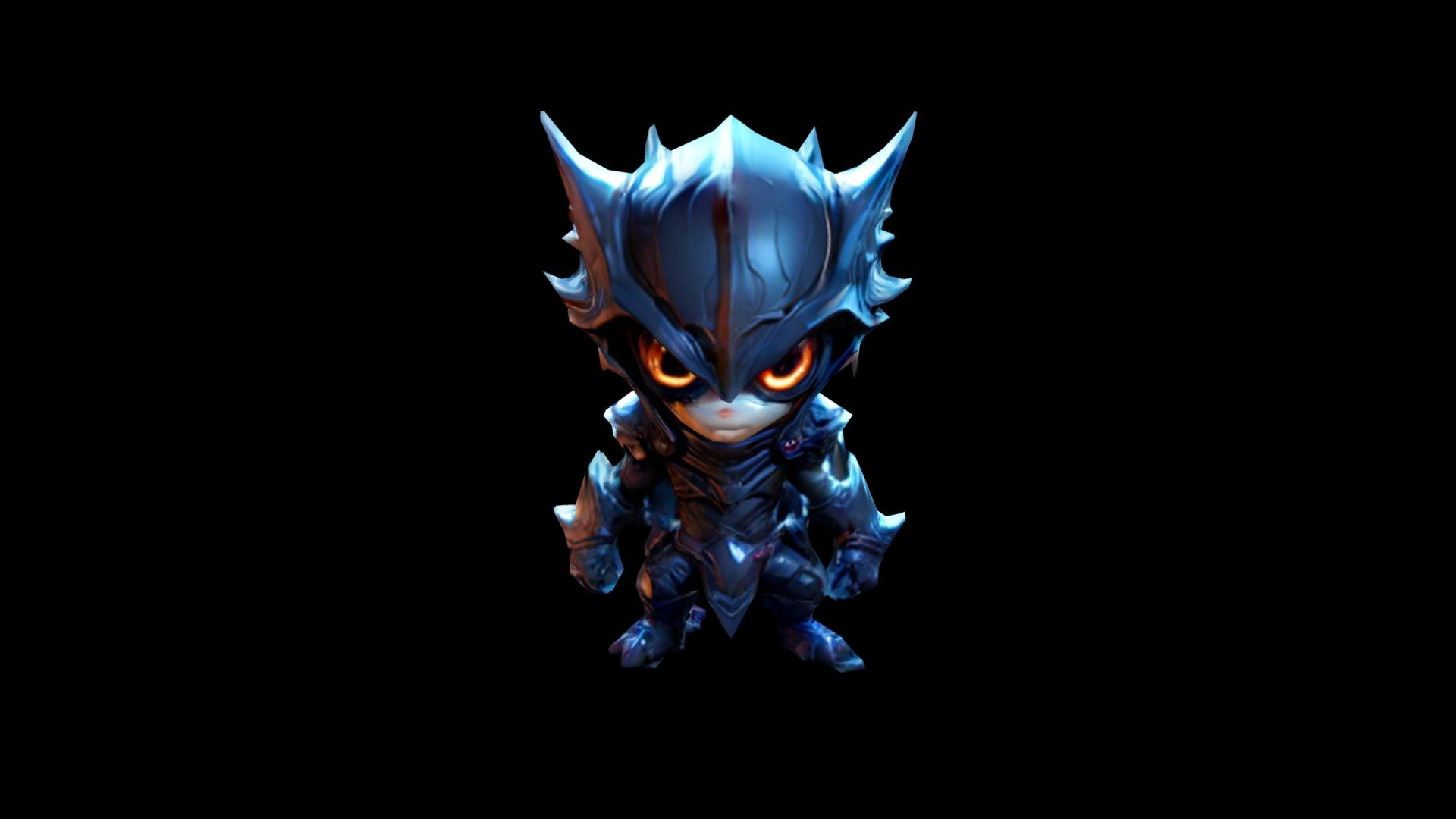 A formidable warrior with striking red eyes, bla - Download Free 3D ...