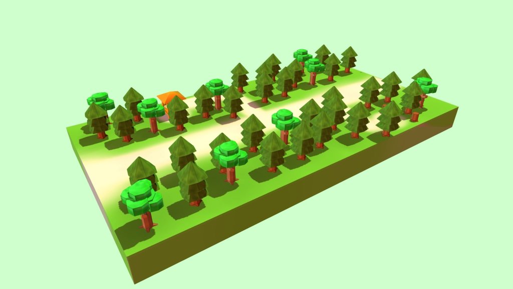 Forest Low Poly - 3D model by kishi [c5a296a] - Sketchfab