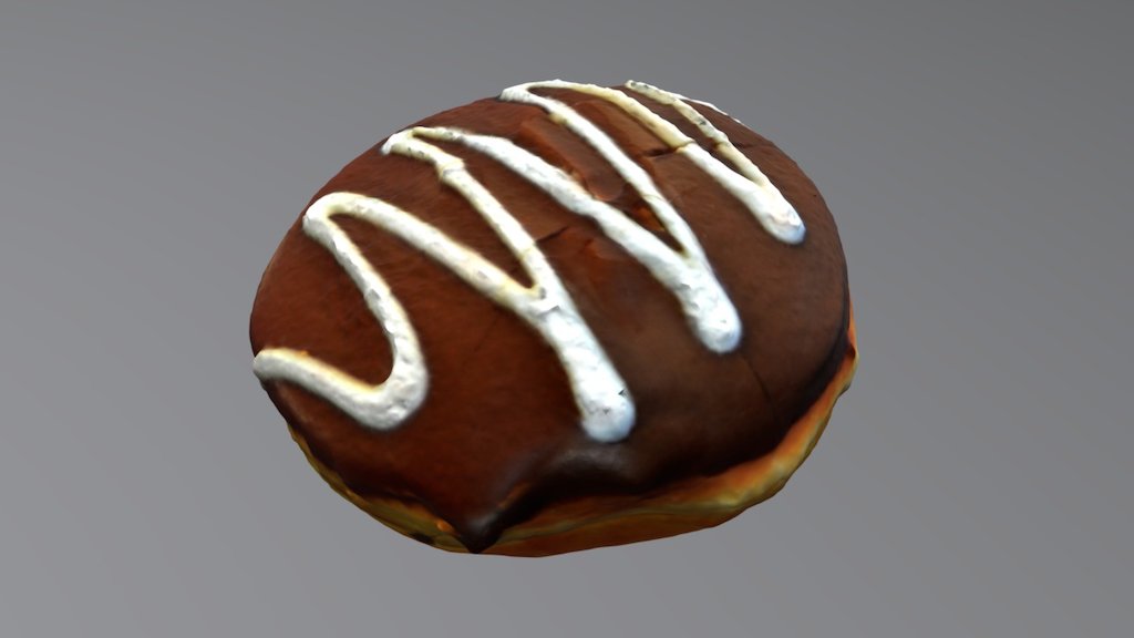 Cream-filled Chocolate Swirl Donut - 3D Scan - Download Free 3D model ...