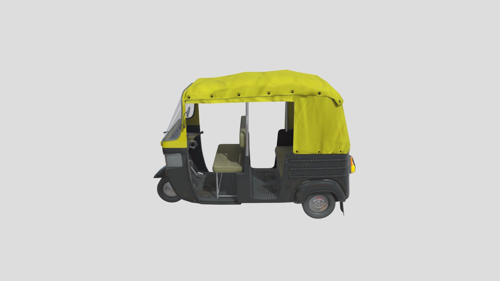 Vehicle - Auto rickshaw (Black - yellow) - Buy Royalty Free 3D model by ...