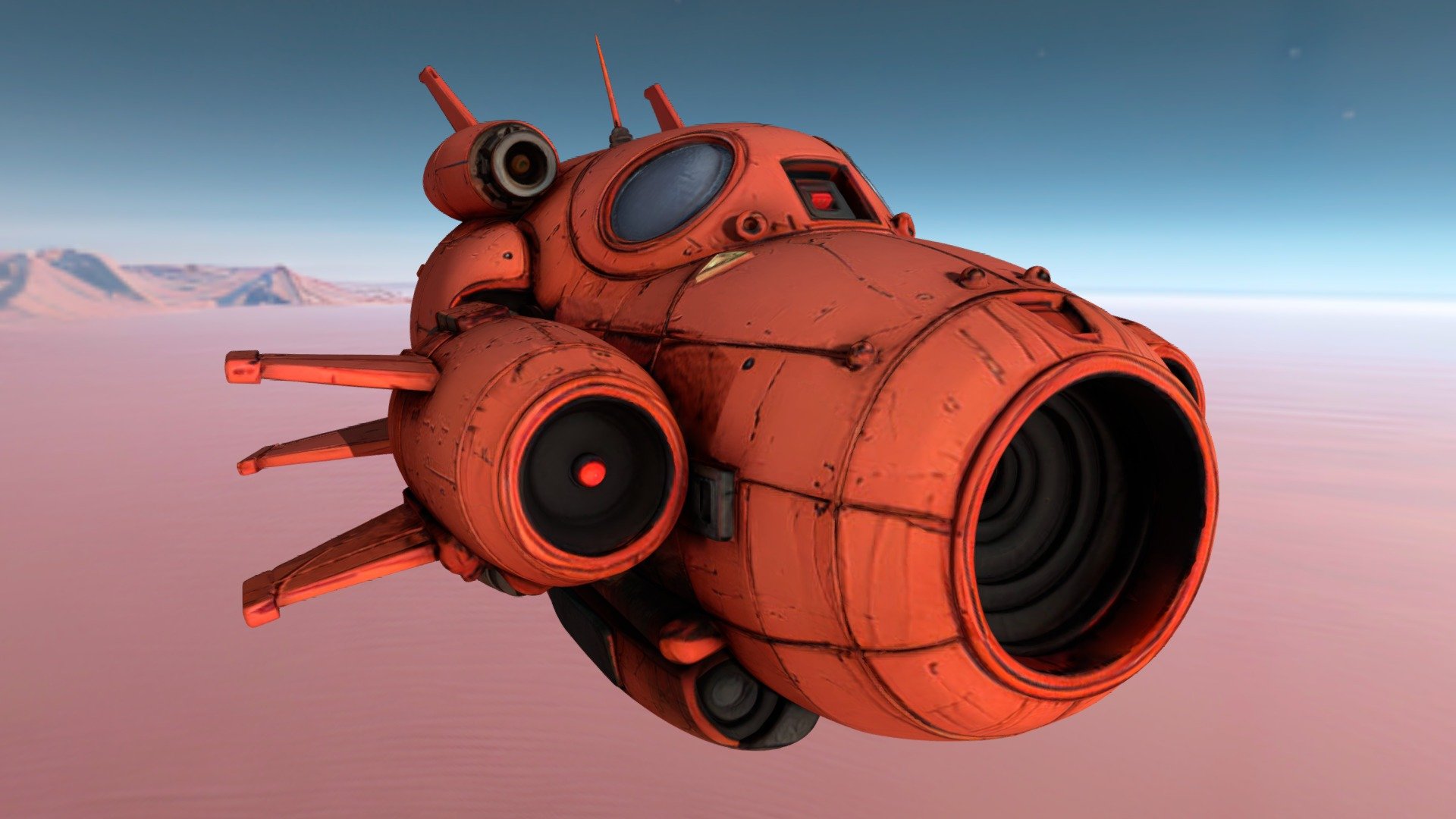Red Stylized Spaceship – Sci-Fi Starcraft - 3D model by ARTEL_3D ...