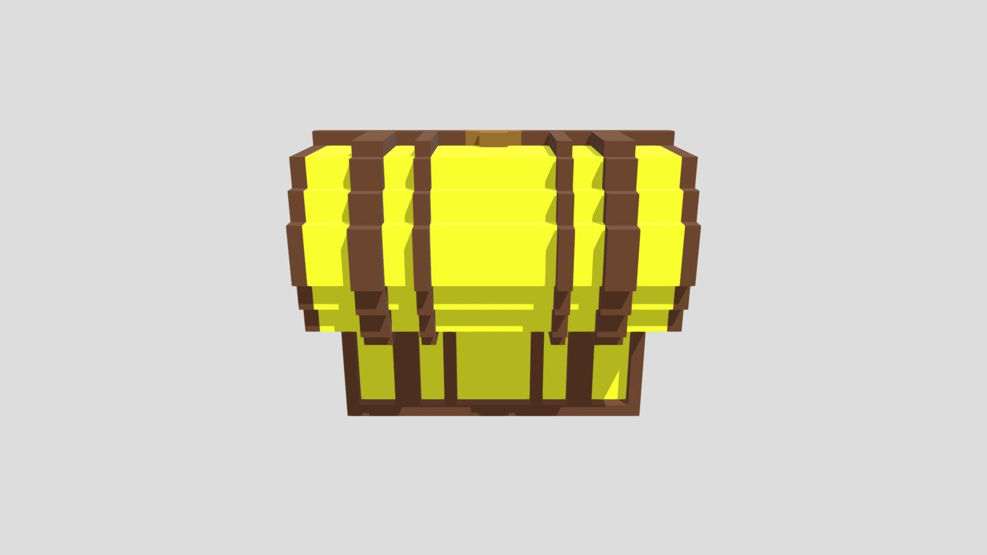 3D Wooden Voxel Gold Chest - Download Free 3D model by Shahzaib-Sohail ...