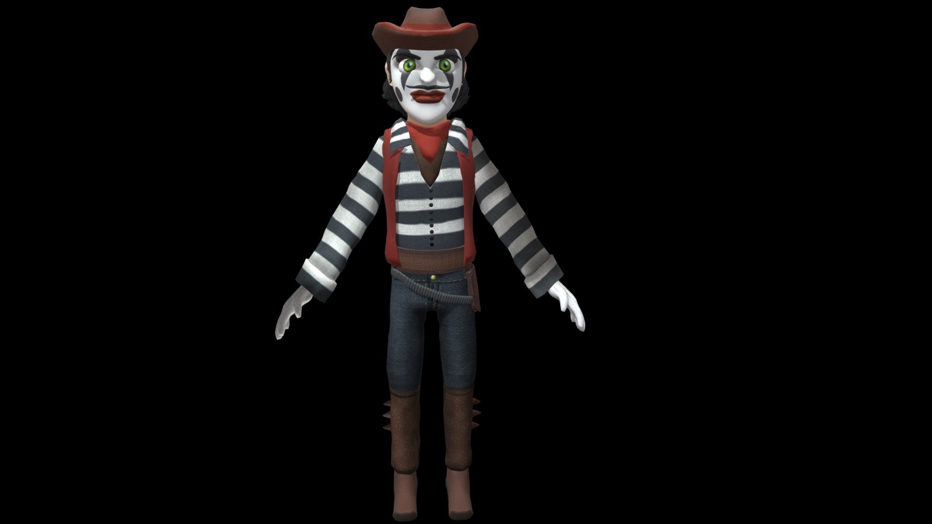 cowboy clown with vest - 3D model by Ian Goebel (@i.goebel) [c5c1fd0 ...