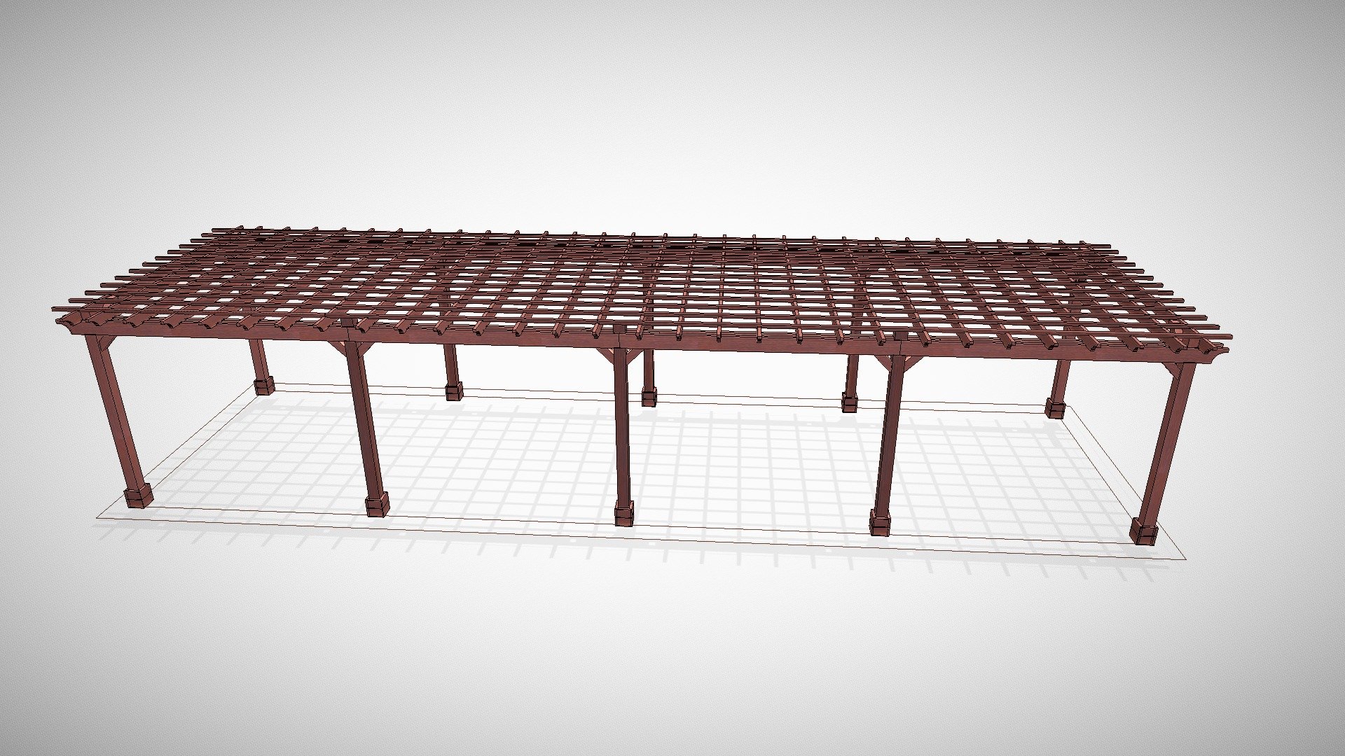 Wooden Garden Pergola. - 3D model by FR- Conceptual Engineering by RB ...