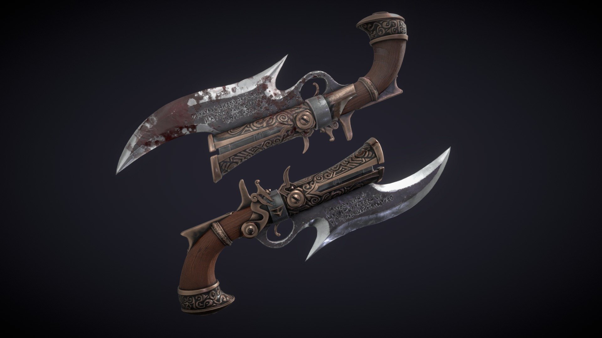 Hunter's Cutlass Pistols - 3D model by TLaCroix [c5c9f7a] - Sketchfab