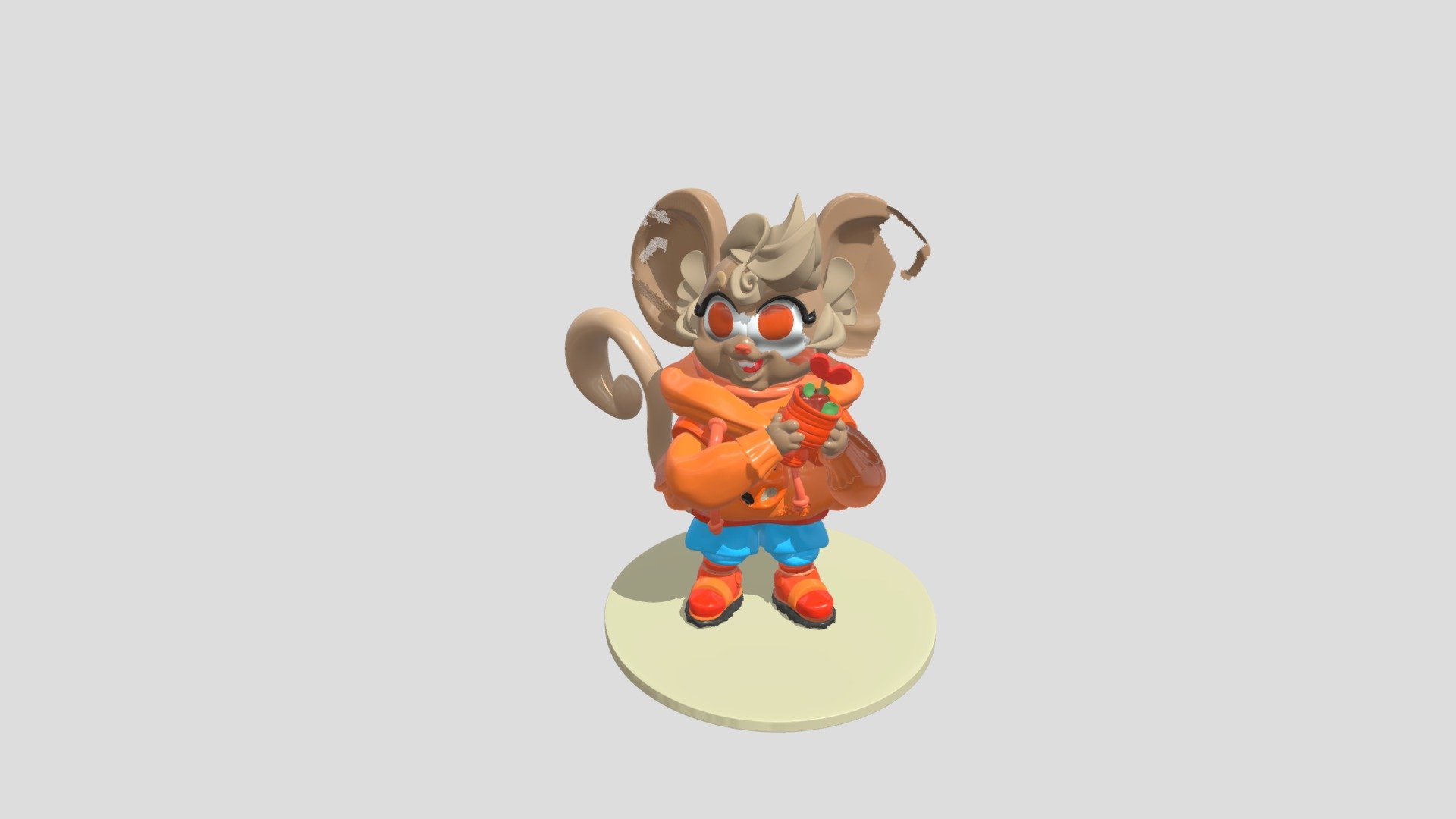 Chibi Mouse 1 Color - 3D model by cublybears [c5e4d5c] - Sketchfab
