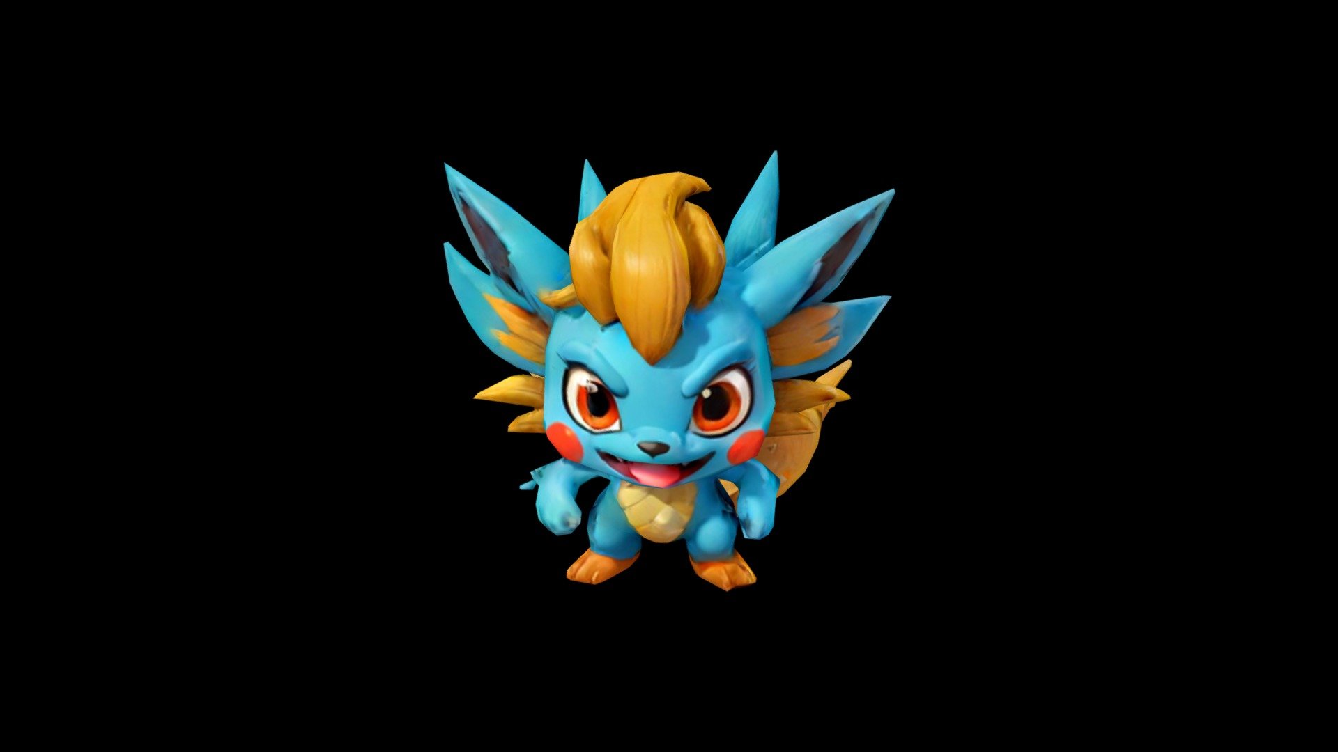 "Electric Blue Creature A Whimsical Cartoon Toy - Download Free 3D ...