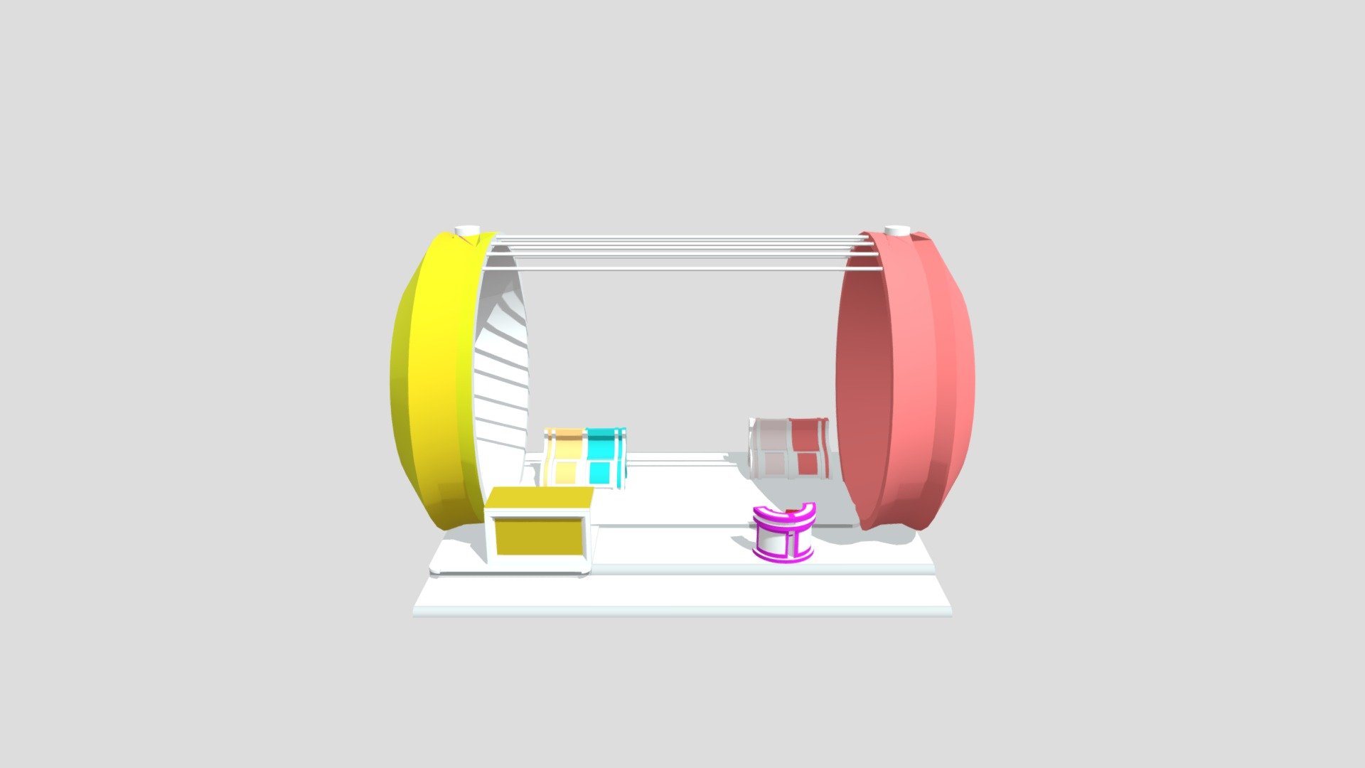 Tubular booth model - 3D model by private_studio [c5e7fa5] - Sketchfab