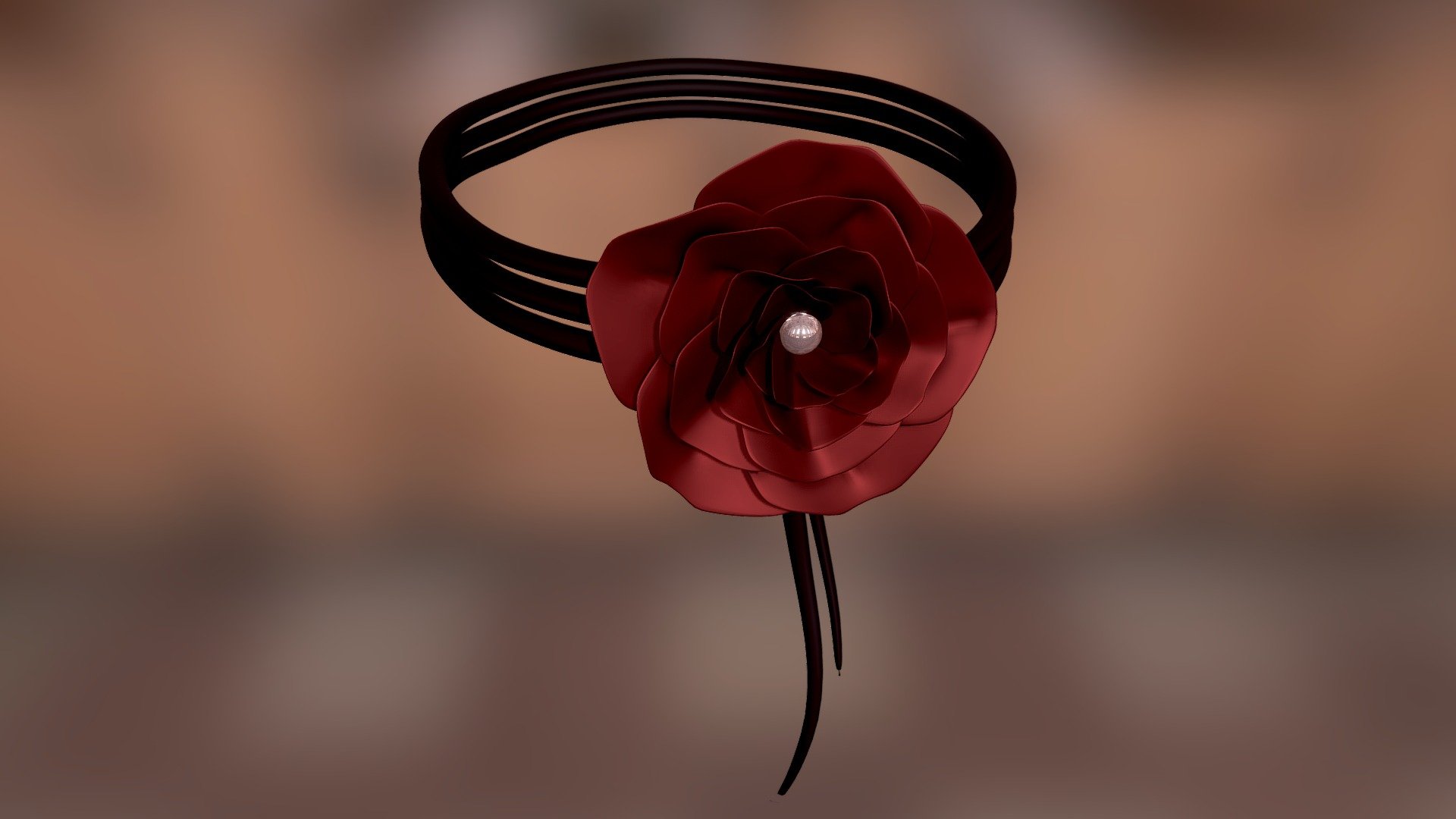 Rose flower choker necklace - Buy Royalty Free 3D model by 4145K4N ...