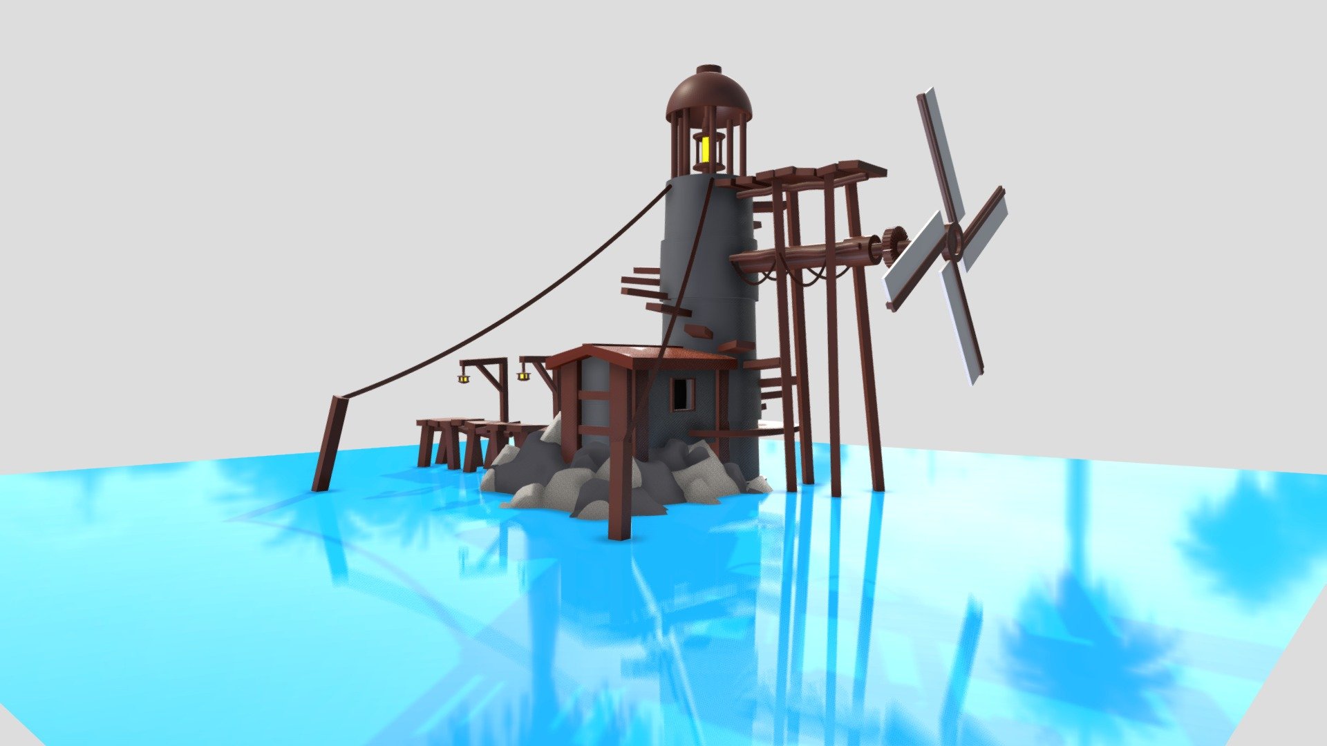 Week 17 - Simple-styled Lighthouse - 3D model by Skalkasson [c5efba9 ...