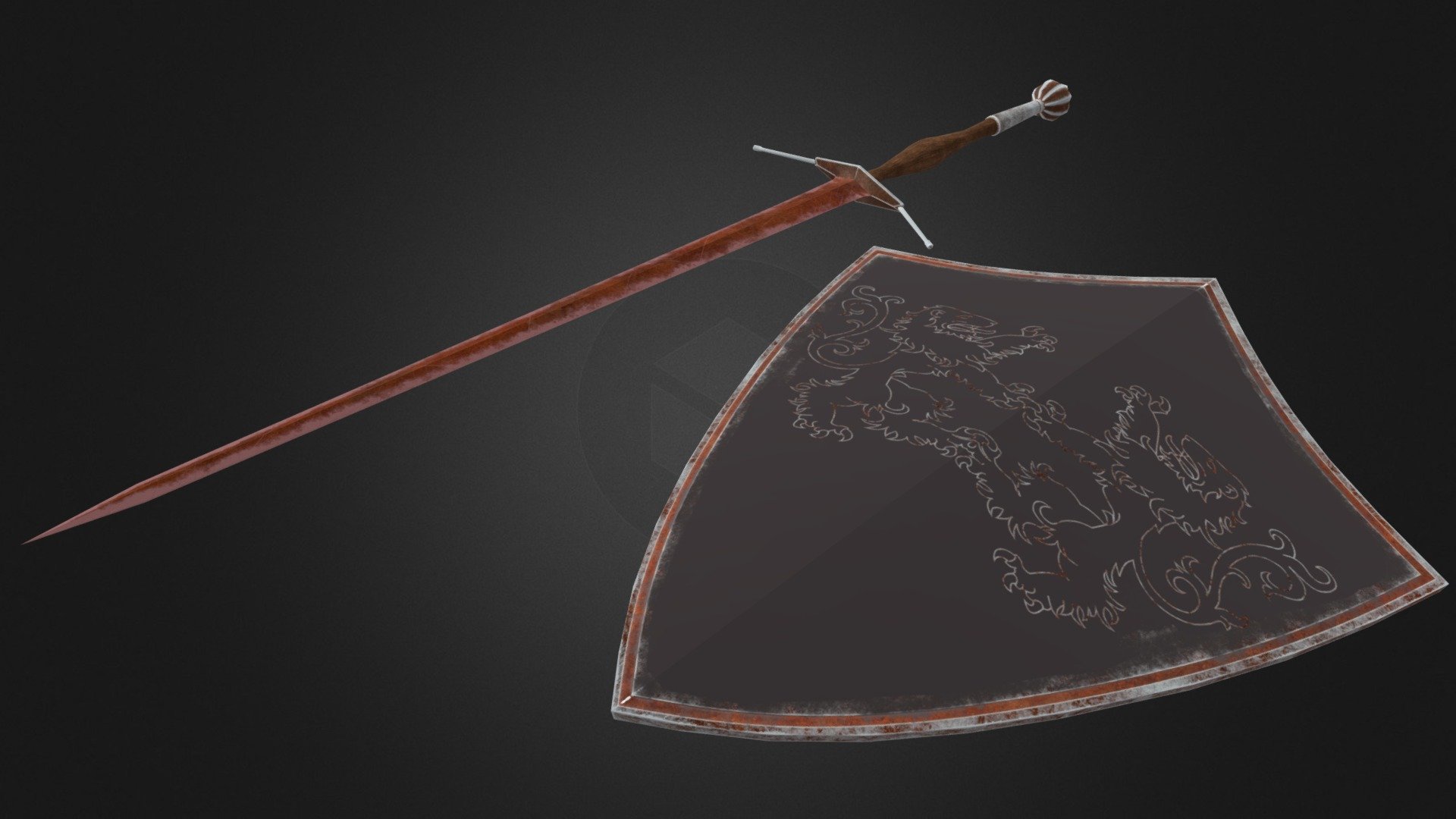 Knight Sword and Shield Free low-poly 3D model - Download Free 3D model ...