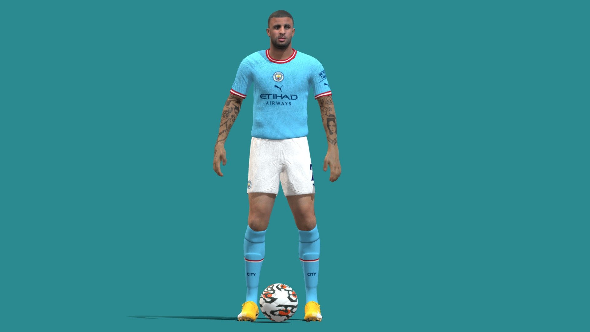 3D Rigged Kyle Walker Manchester City - 3D model by 3dpassion.net ...