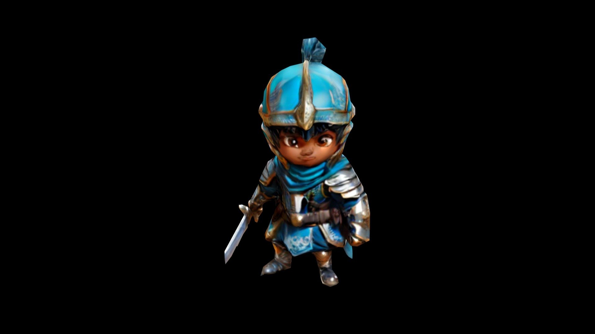 Warrior dwarf standing on sandy desert ground wi - Download Free 3D ...