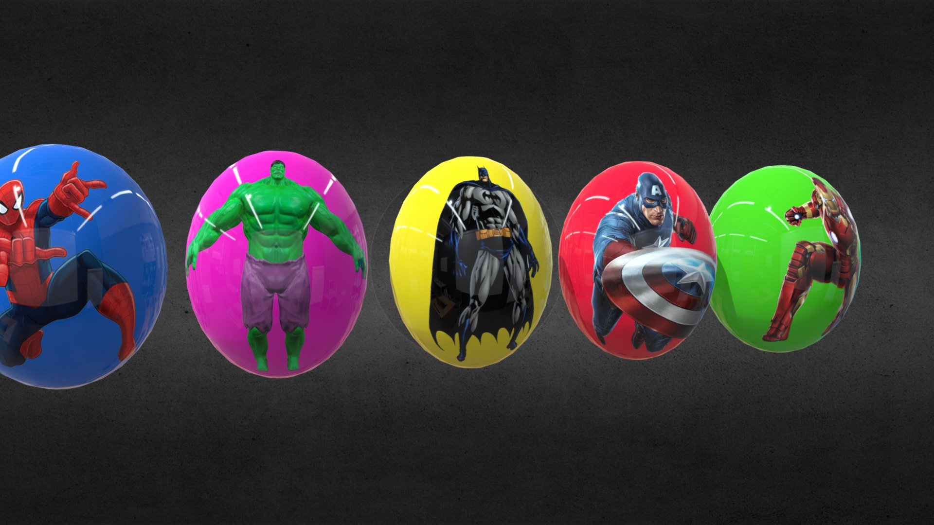 Super Heroes Eggs Model - Download Free 3D model by saqlainbaig ...