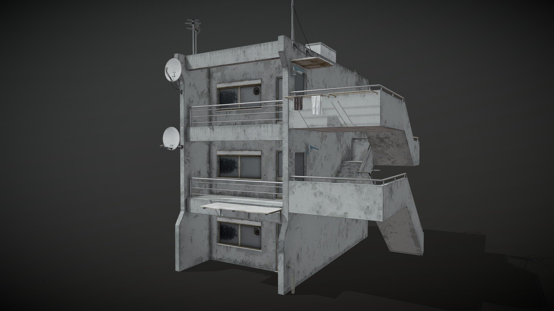 Dystopian Cyberpunk Building #8 - Buy Royalty Free 3D model by ...
