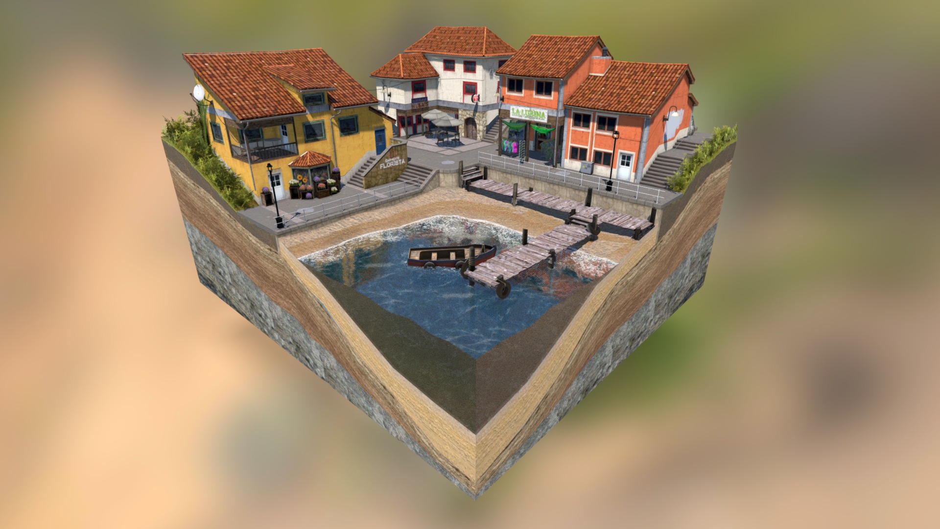 Cudillero Diorama Cityscene - Download Free 3D model by Thomas Kole ...