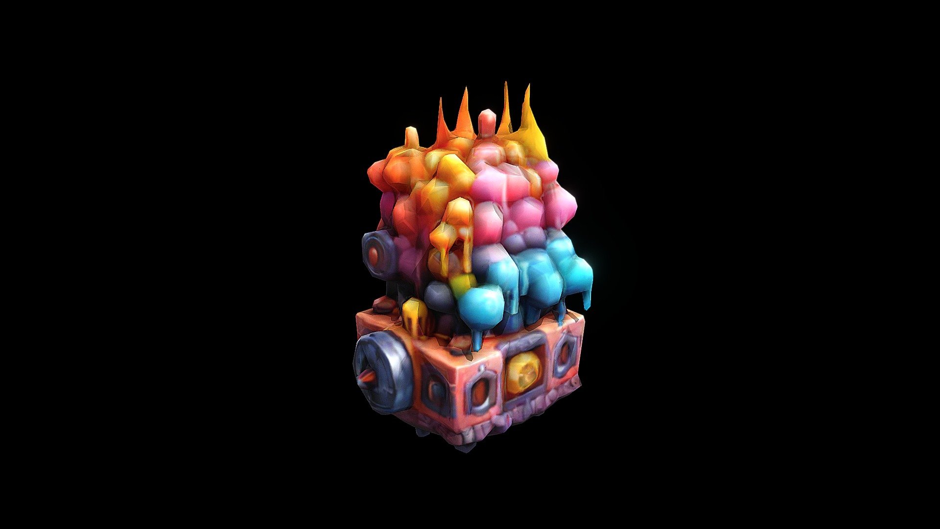 a cartoon drawing of a machine with a bunch o - Download Free 3D model ...