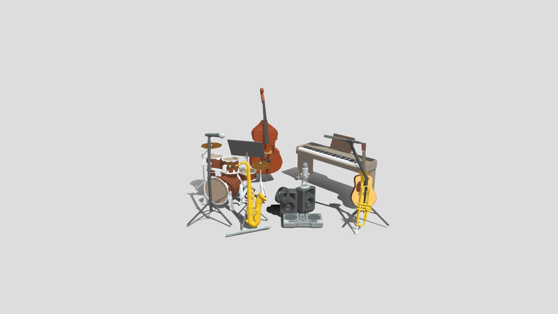 music-band-low-poly - 3D model by mg.fiume [c61b374] - Sketchfab