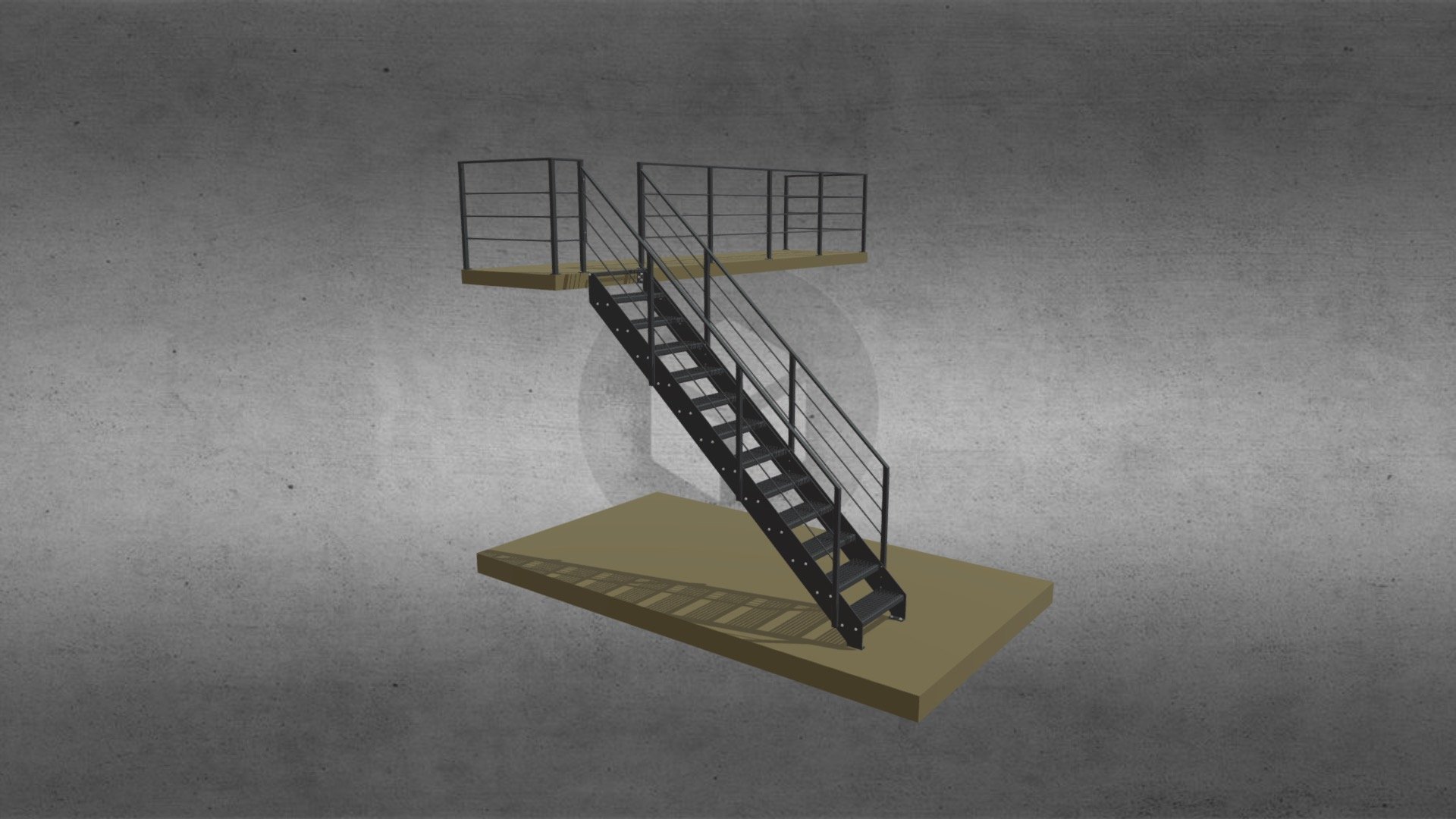 Steel staircase - Download Free 3D model by Julius Design (@Julius ...
