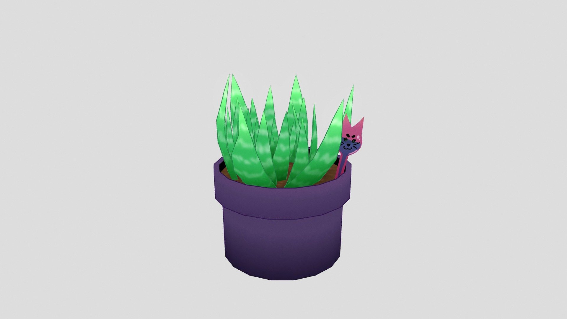 Hand painted Haworthia with cute water thingy - Download Free 3D model ...