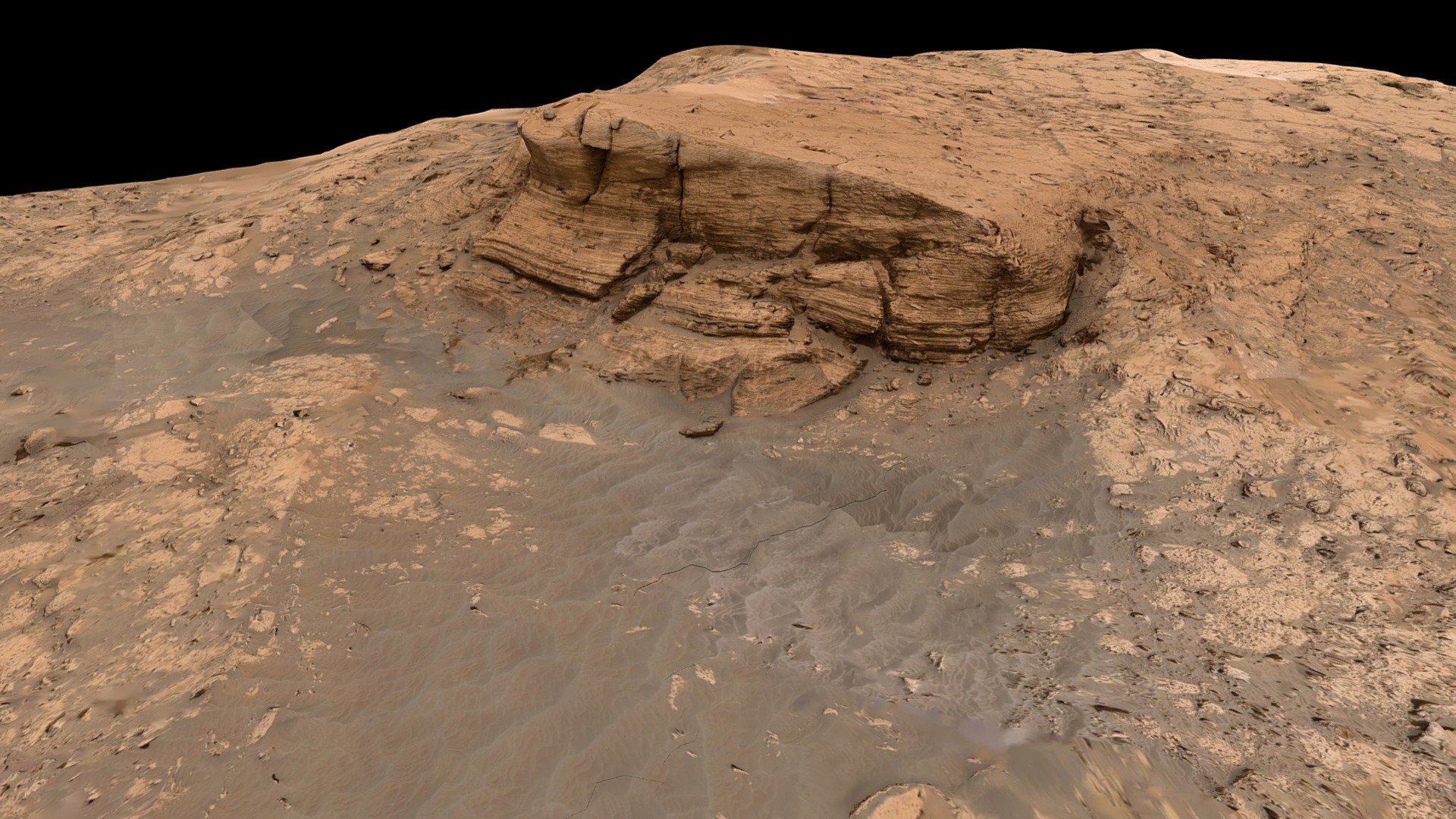 Mont Mercou, Gale crater on Mars - 3D model by LPG-3D [c626b4a] - Sketchfab