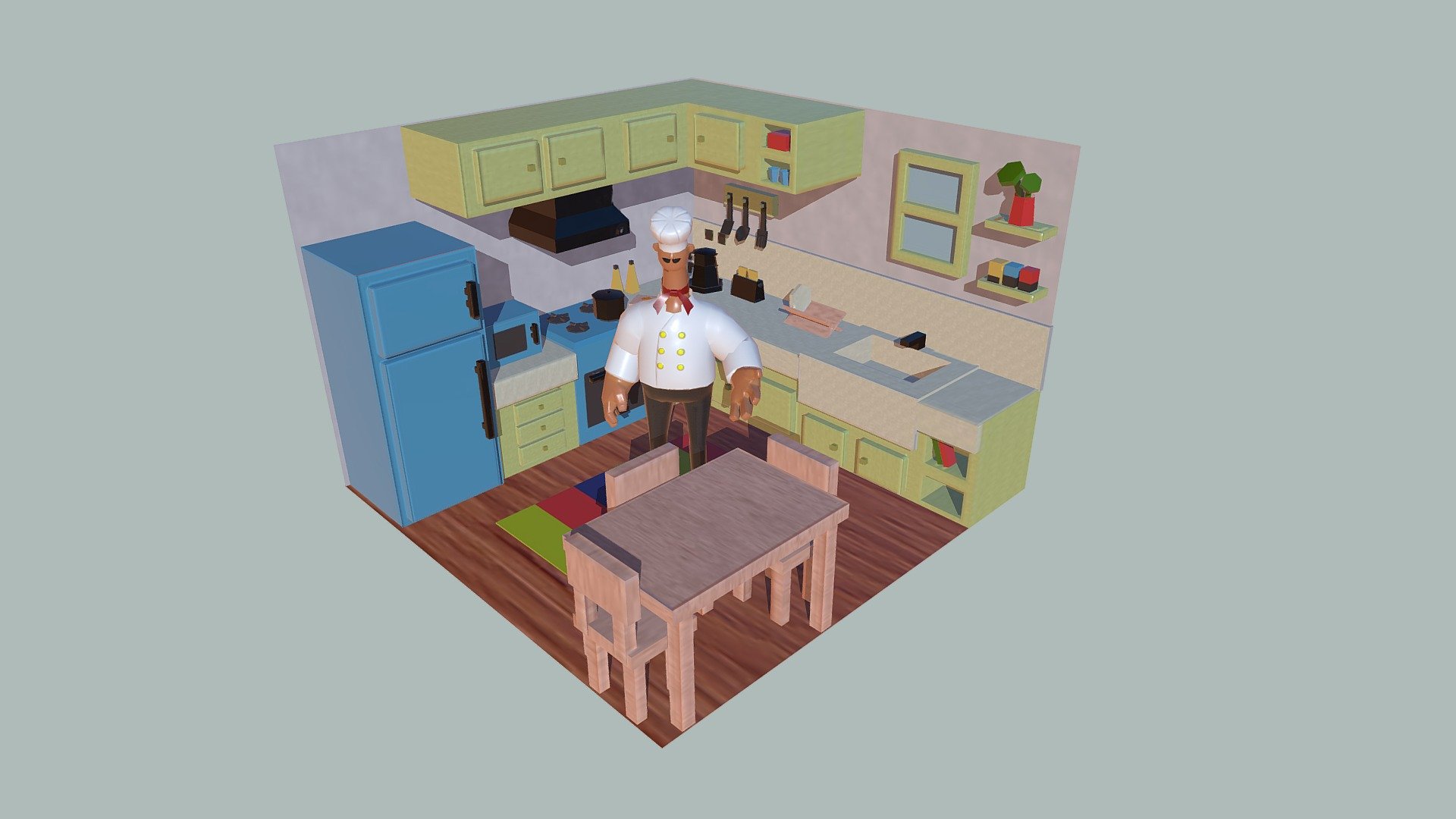 Kitchen Scene Demo - 3D model by eren (@areyera) [c62fcf4] - Sketchfab