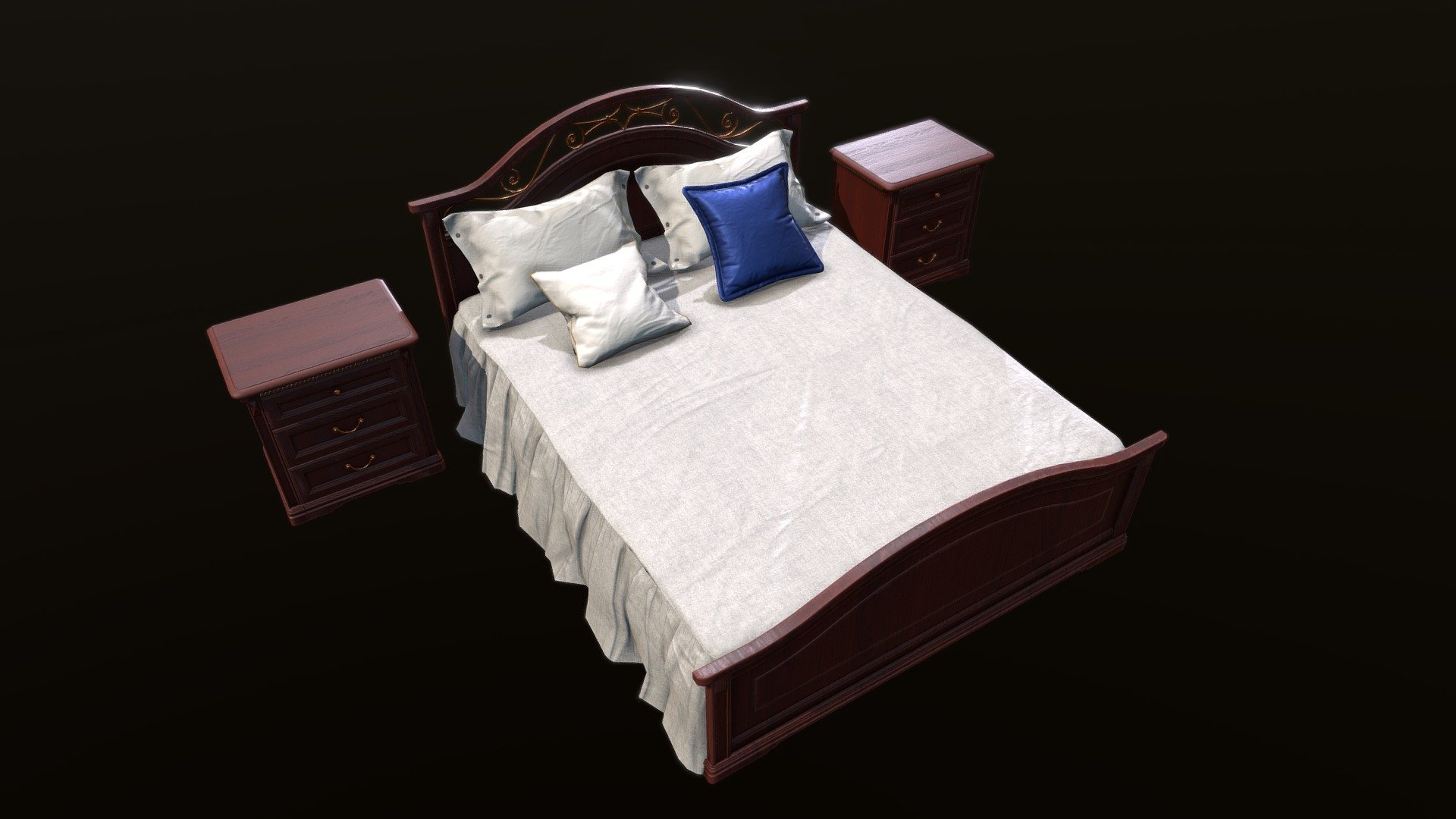 Bed with a stand - 3D model by 3diz-art [c638b17] - Sketchfab