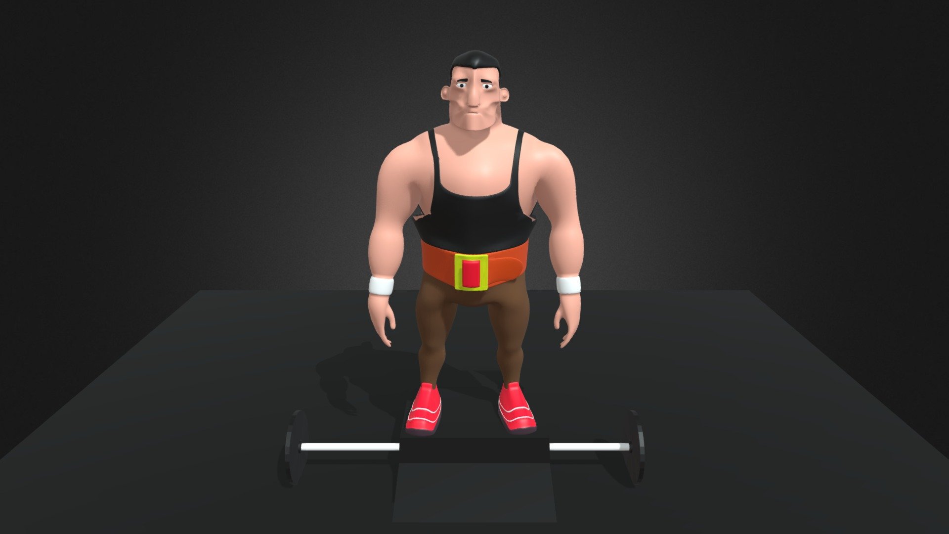 Stylized Body Builder Character lifting Wieghts - Download Free 3D ...