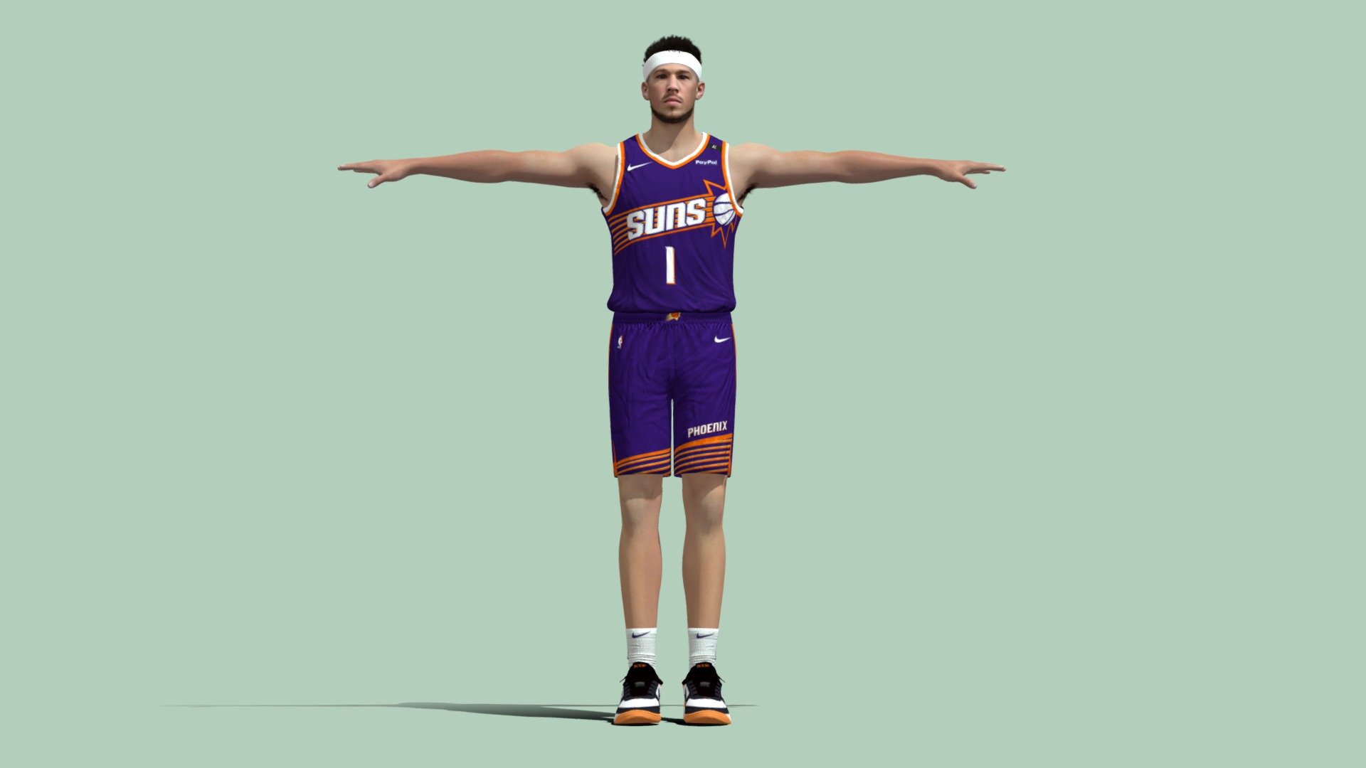 T-Pose Rigged Devin Booker Phoenix Suns 24-25 - 3D model by 3dpassion.net [c640512] - Sketchfab