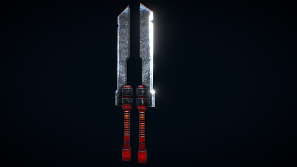 Dual Assasin Sword (low poly) - 3D model by Palomar [c642a94] - Sketchfab