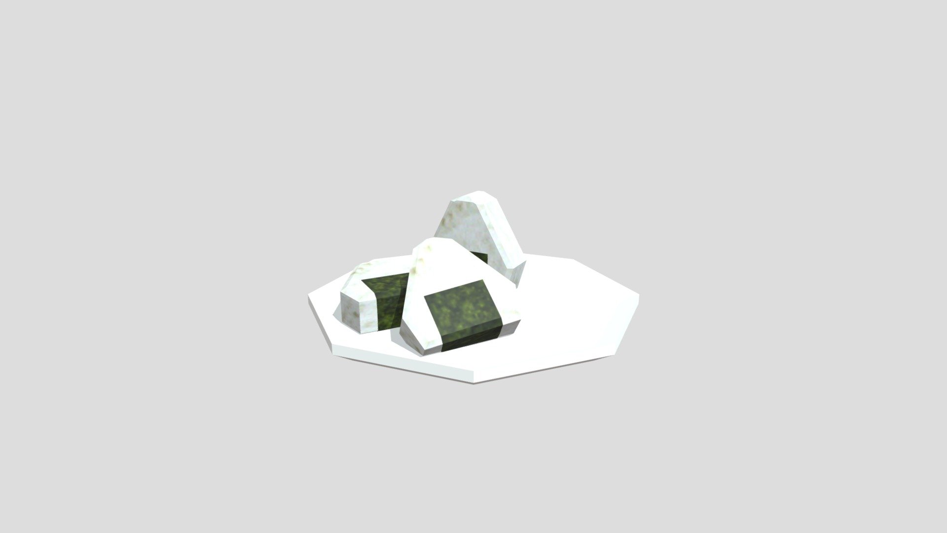 Onigiri Rice Balls psx ps1 lowpoly japanese food - Download Free 3D ...