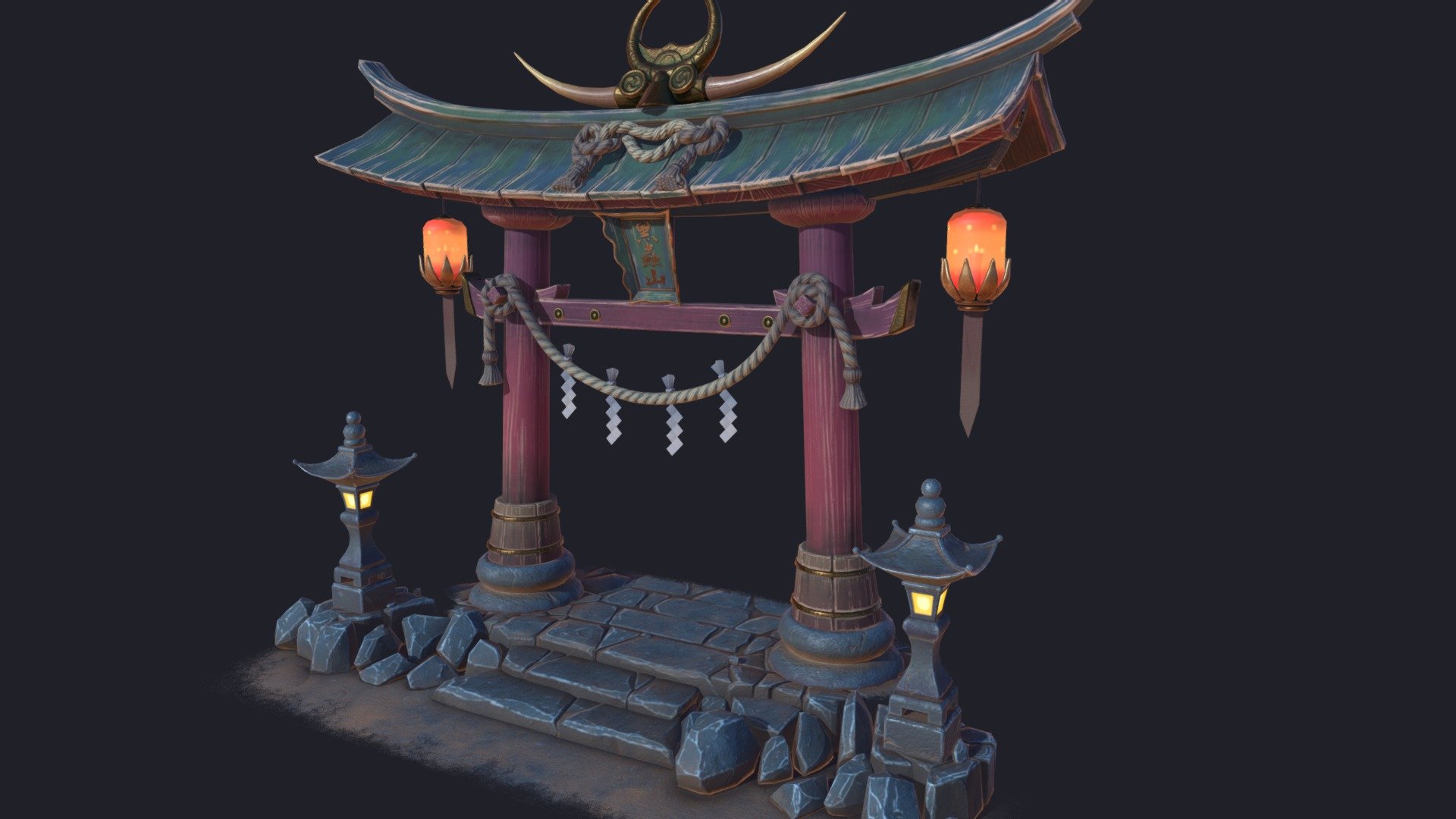 Torii gate - Download Free 3D model by DESIGN BUREAU (@designbureau ...